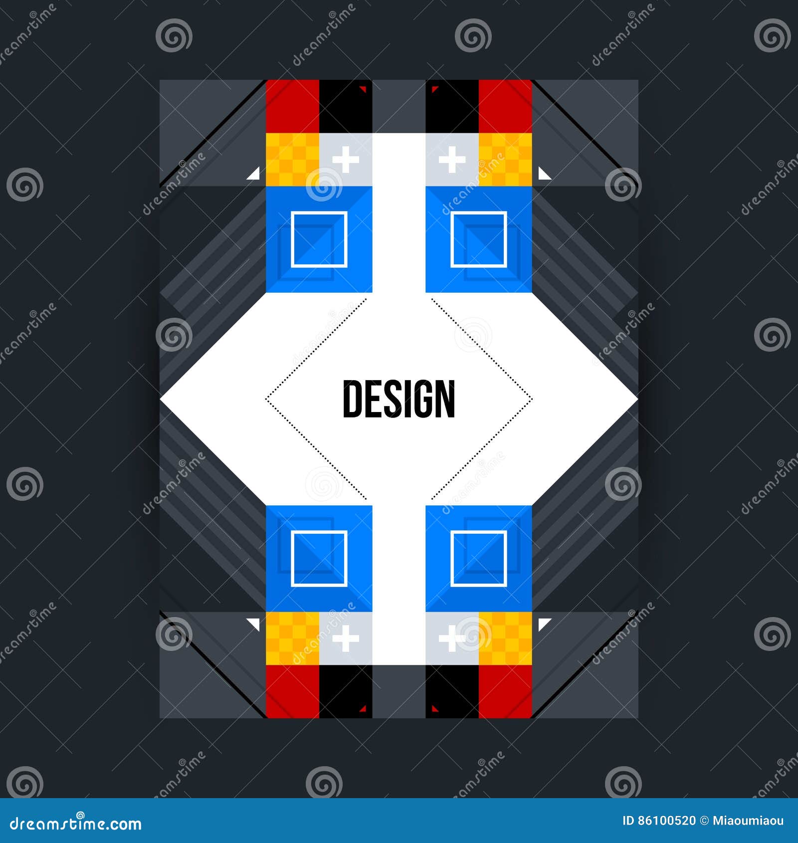 Poster Template with Futuristic Geometric Elements Stock Vector ...