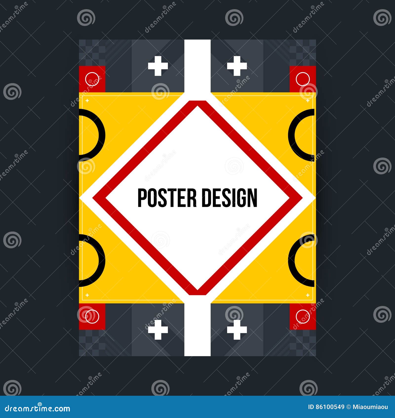 Poster Template with Futuristic Geometric Elements Stock Vector ...
