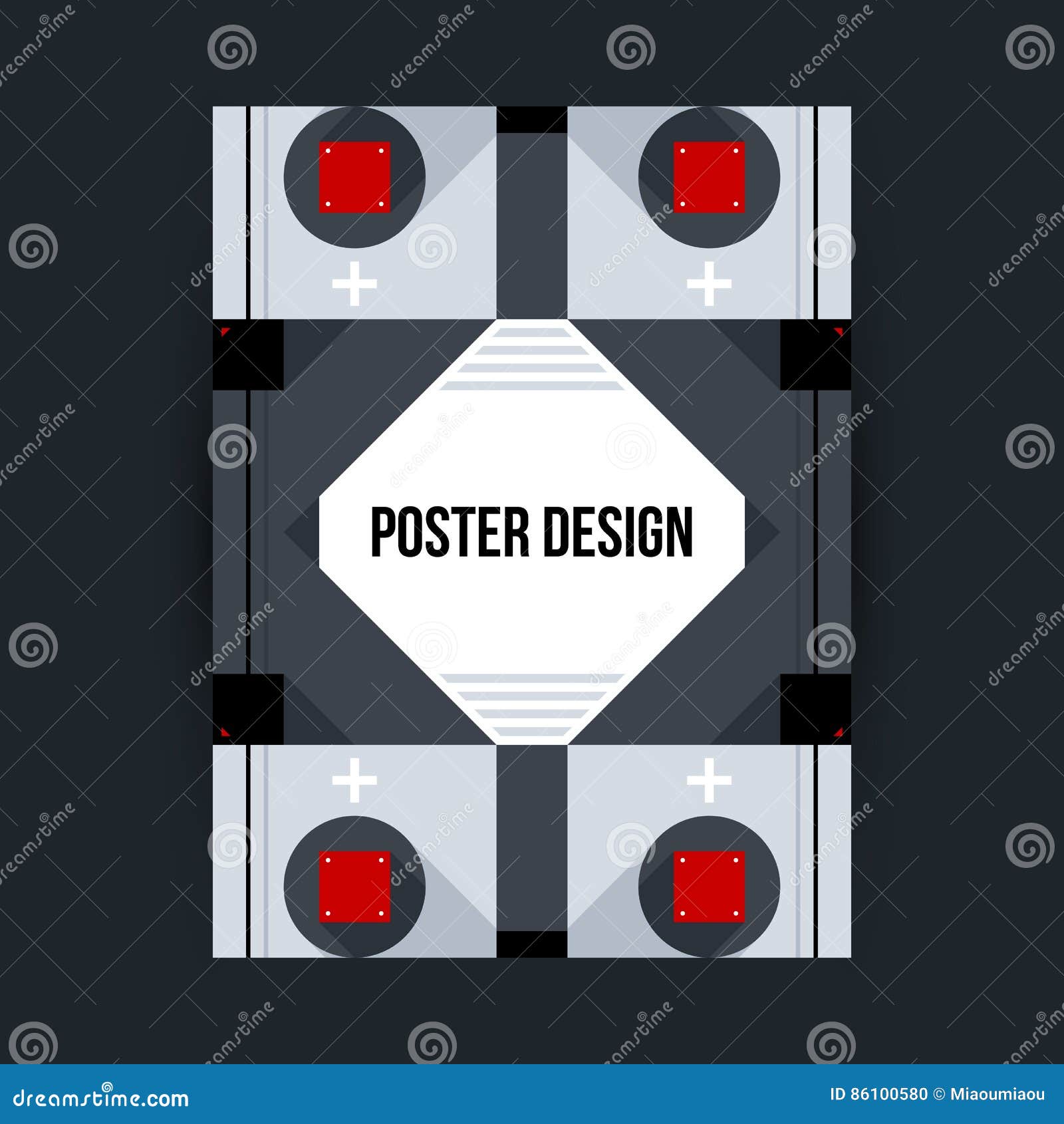 Poster Template with Futuristic Geometric Elements Stock Vector ...