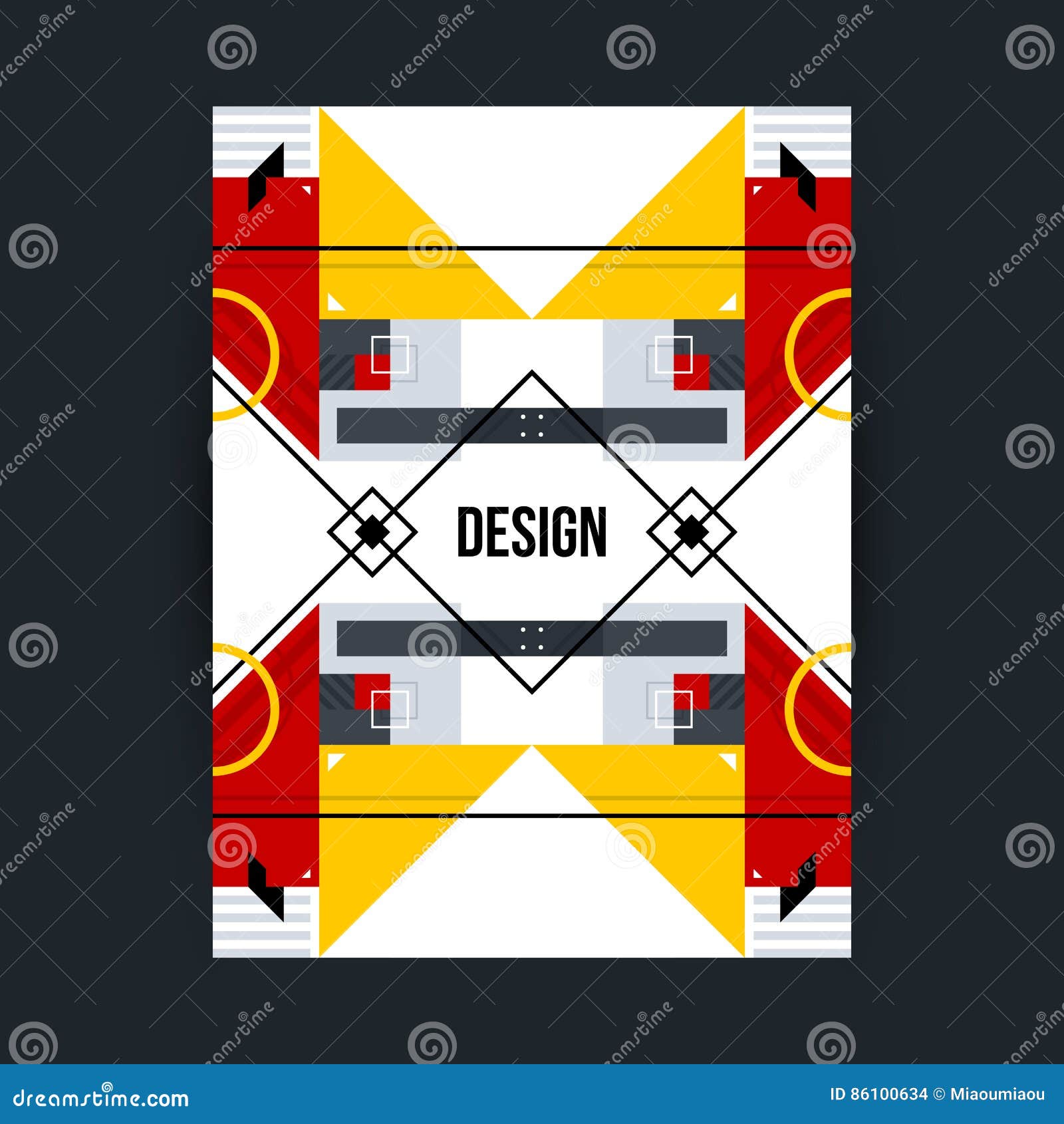 Poster Template with Futuristic Geometric Elements Stock Vector ...