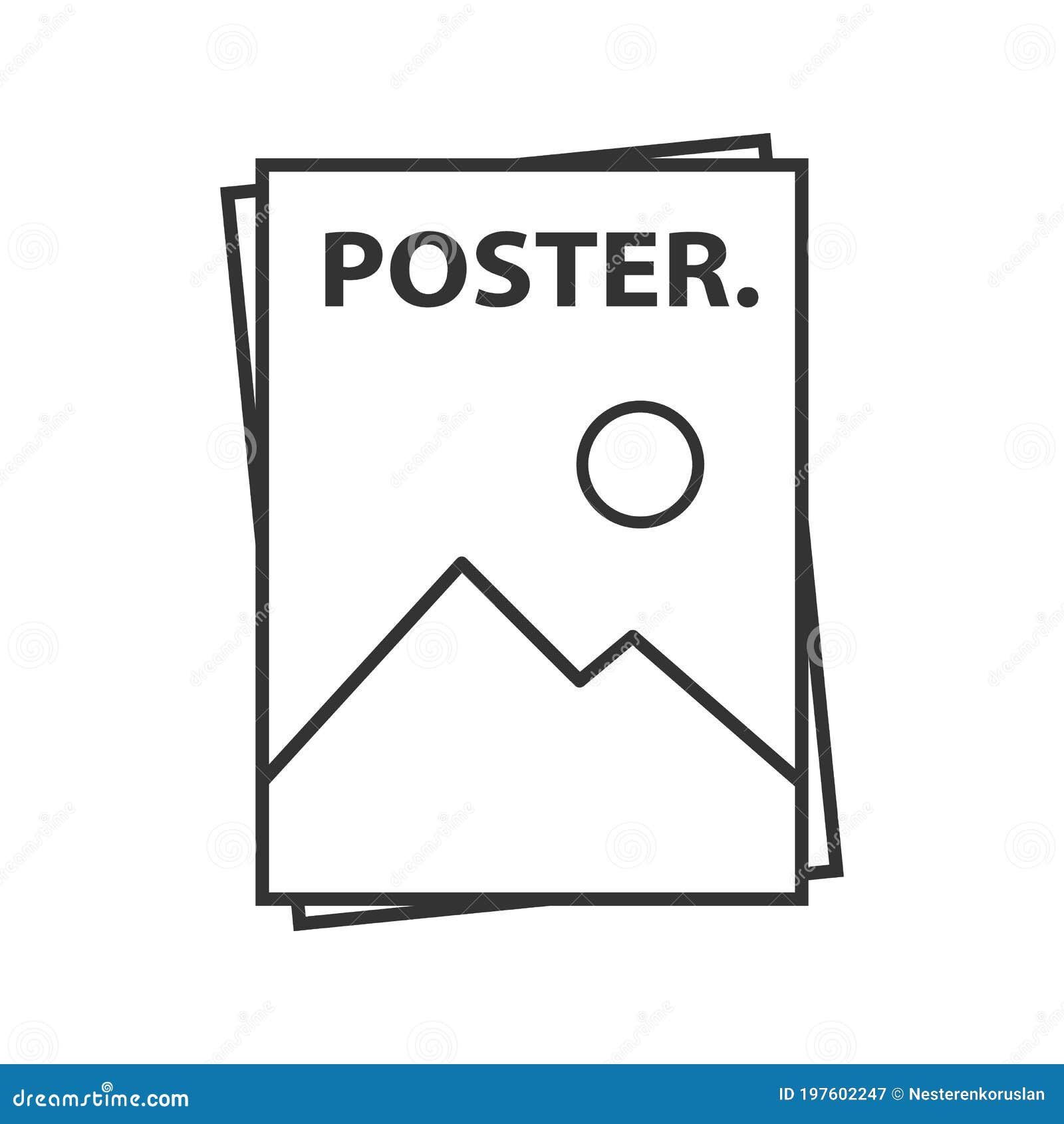 Poster Template Linear Icon Stock Vector - Illustration of polygraphy ...