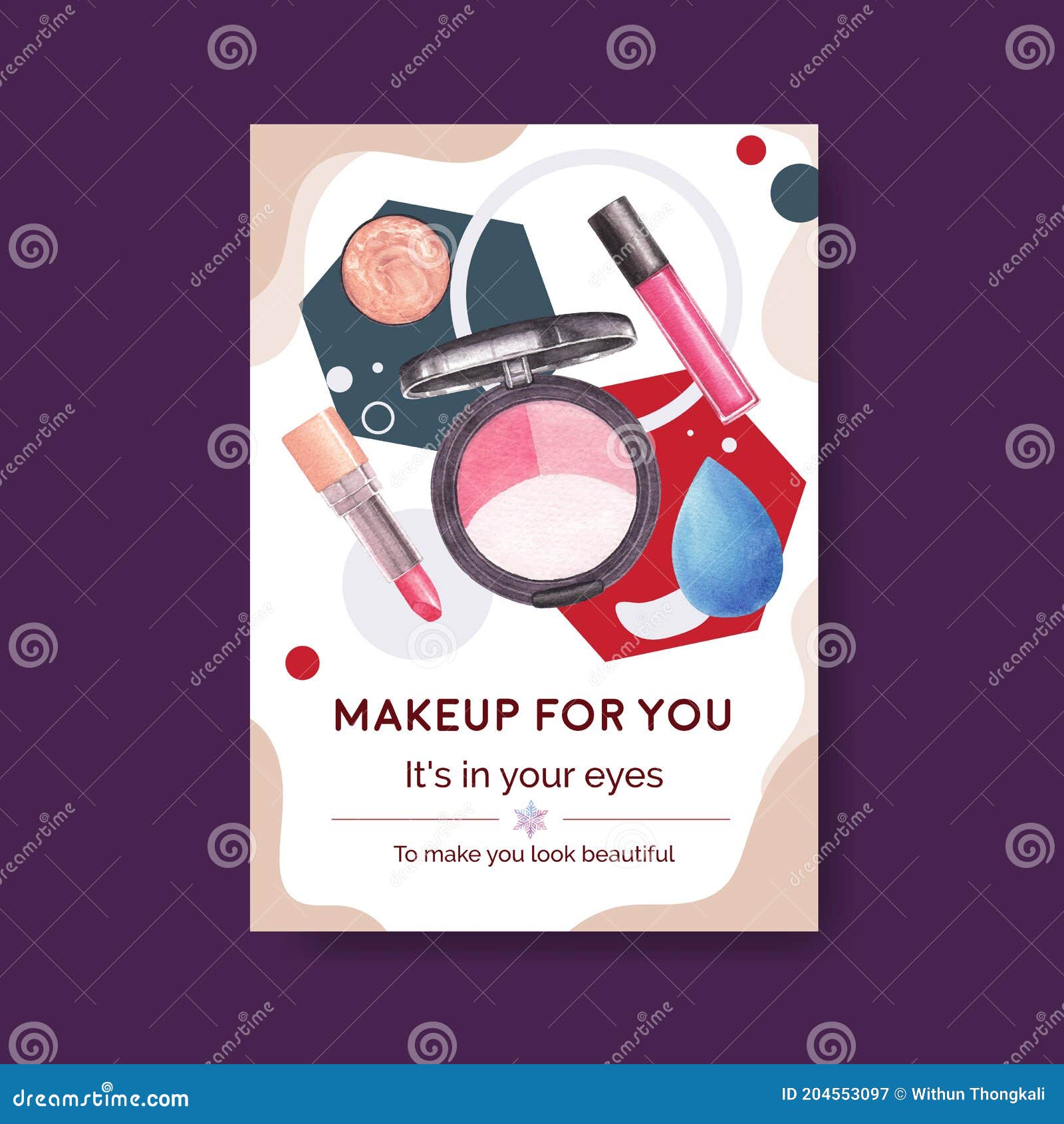 Poster Template with Makeup Concept Design for Brochure and Leaflet ...