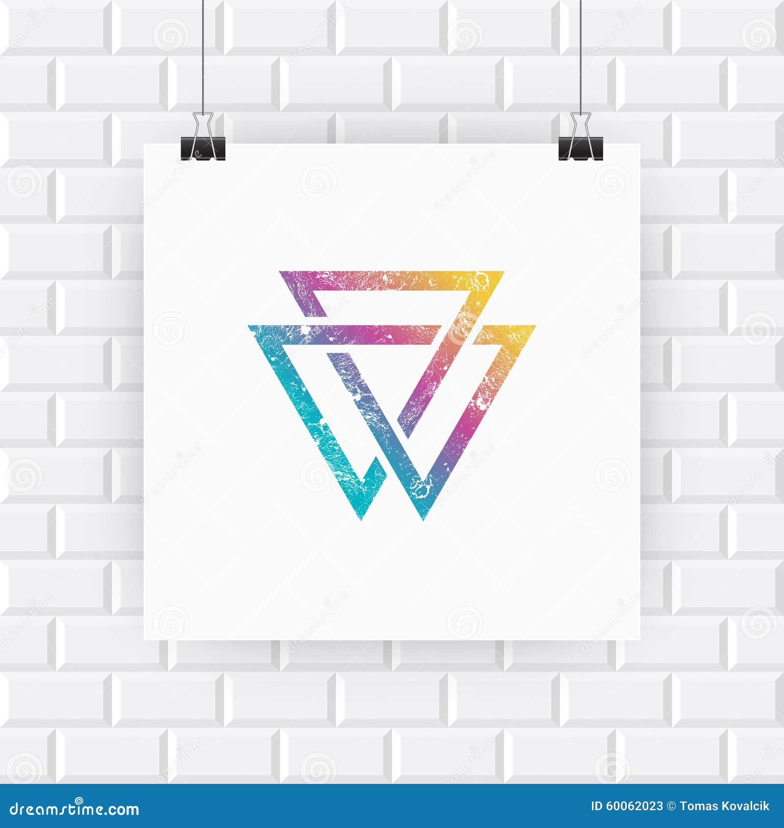 Poster Template with Paper Clips Stock Vector - Illustration of pattern ...