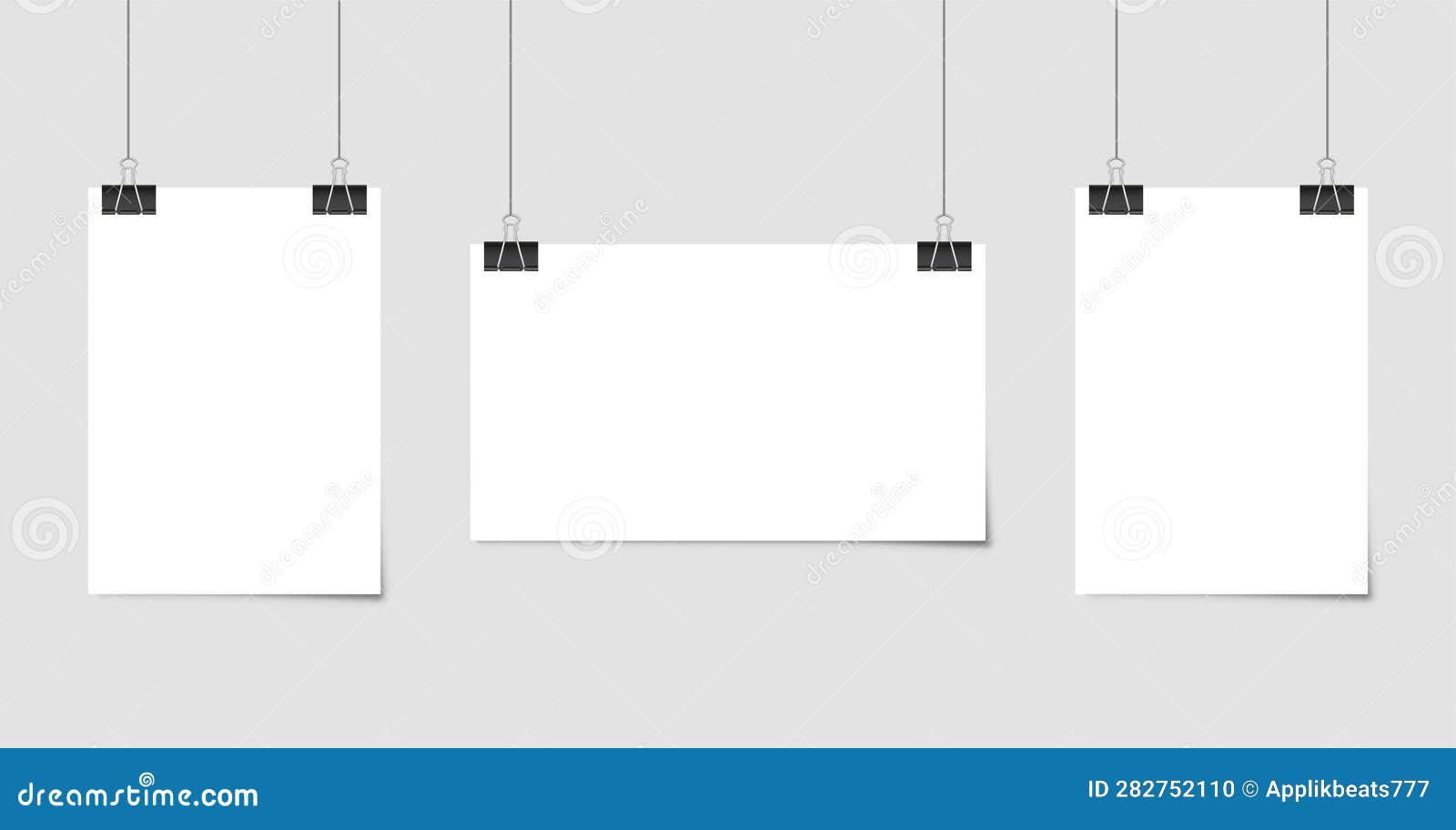 Poster Template of a Paper Sheet. Hanging Posters Set Stock Vector ...