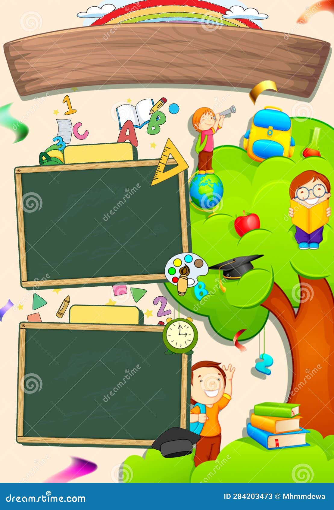Poster Template for School Activity Schedule Stock Illustration ...