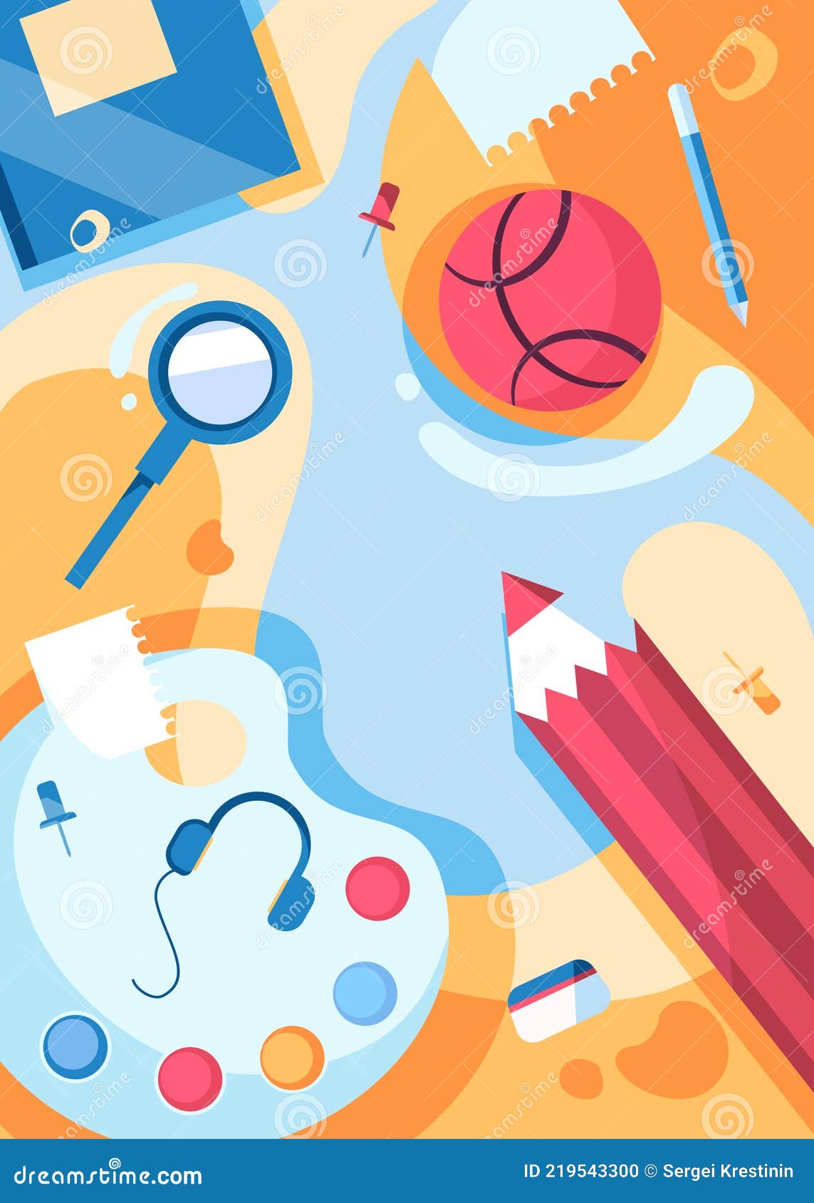 Poster Template with School Supplies. Stock Vector - Illustration of ...