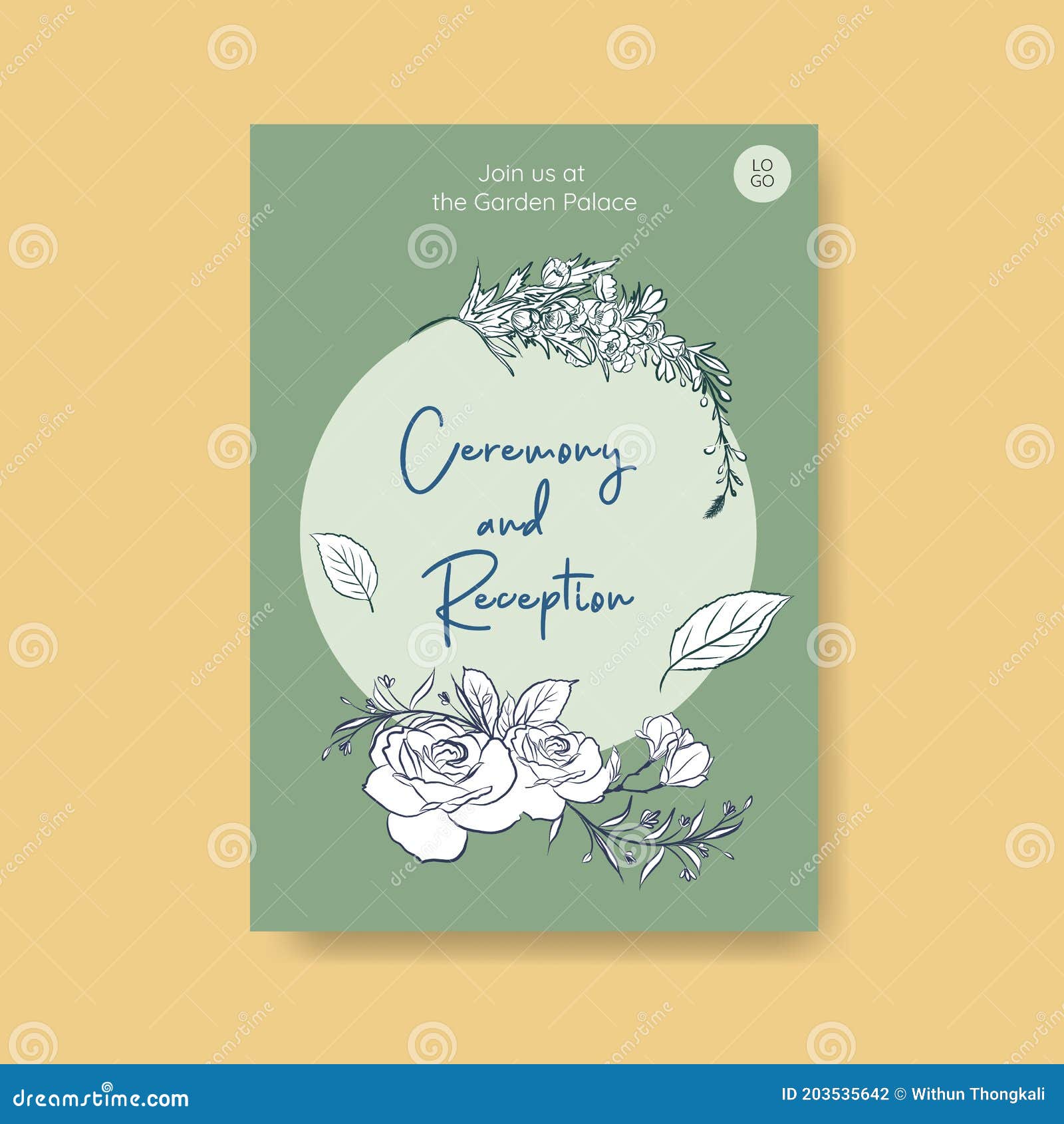 Poster Template with Wedding Ceremony Concept Design for Brochure and ...