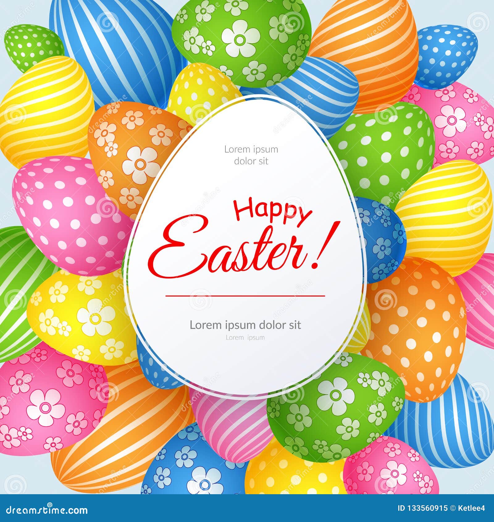 A Poster with the Text Happy Easter on the Background of Decorative ...