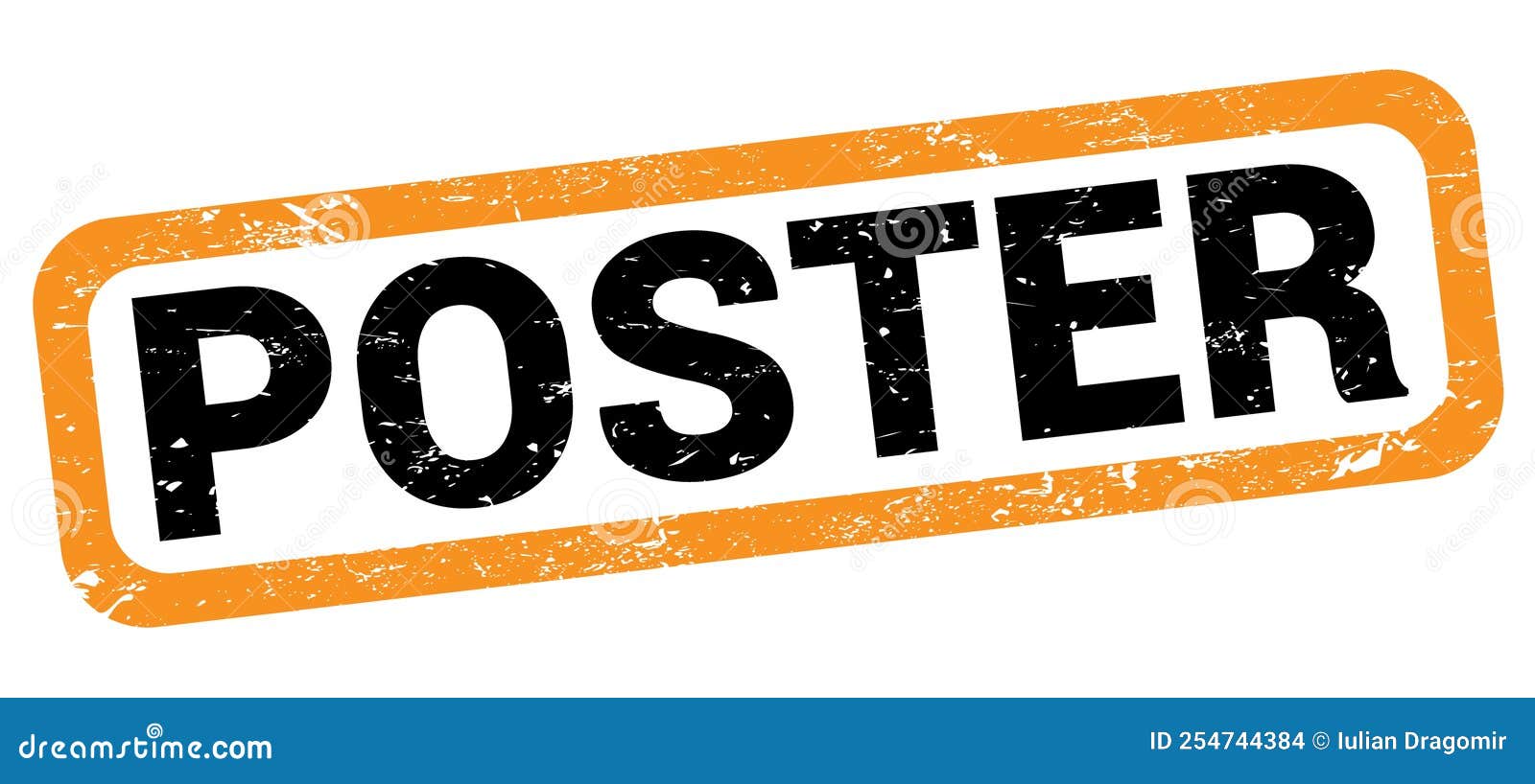 POSTER Text Written on Orange-black Rectangle Stamp Stock Illustration ...