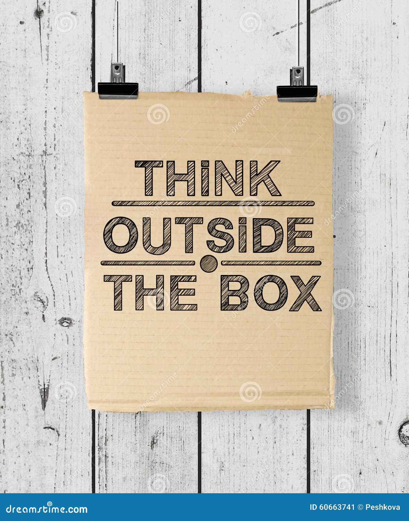 Poster with Think Outside the Box Stock Image - Image of blueprint ...