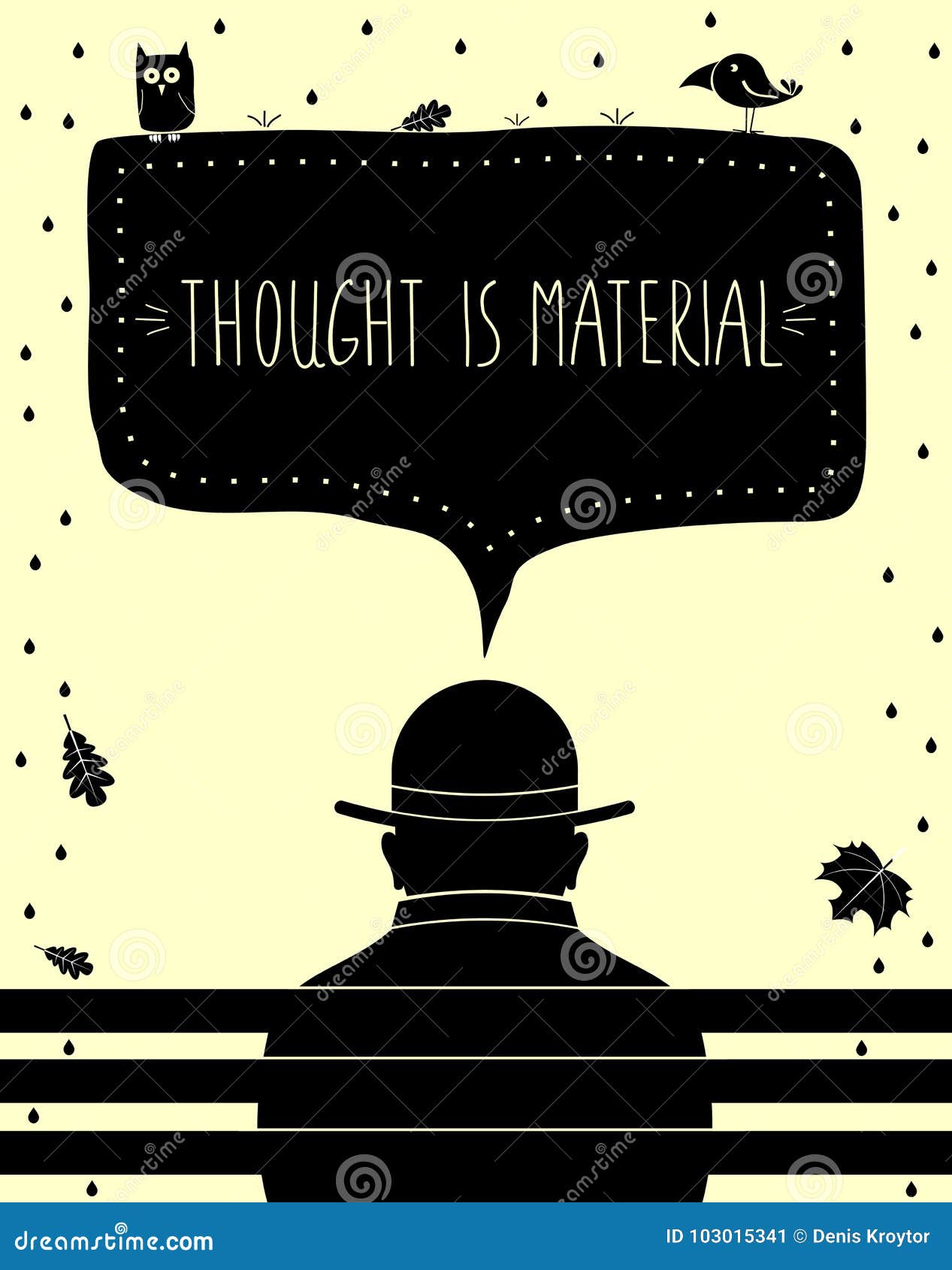 Poster thought is material stock vector. Illustration of psychology ...