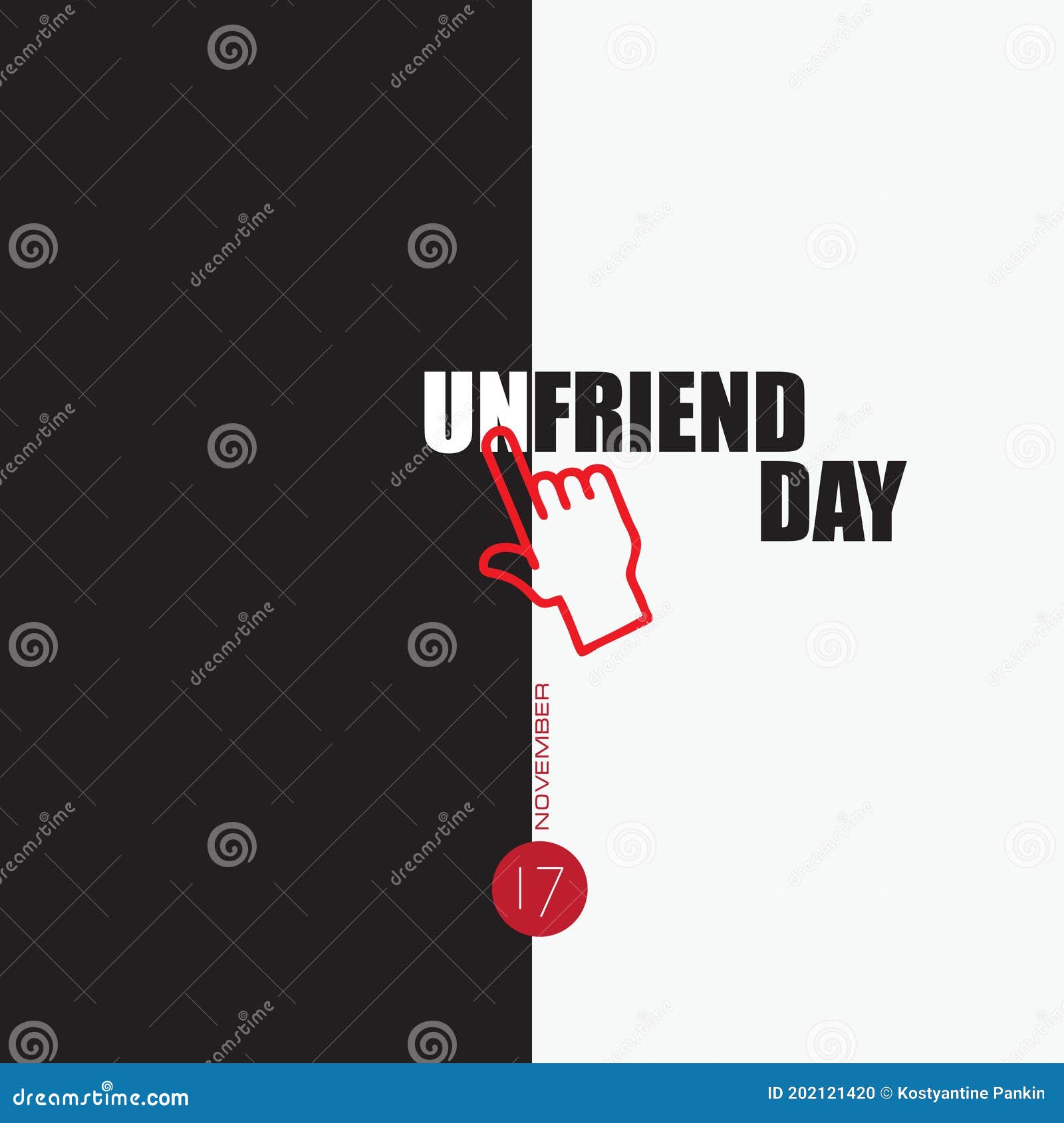 Poster Unfriend Day stock vector. Illustration of black - 202121420