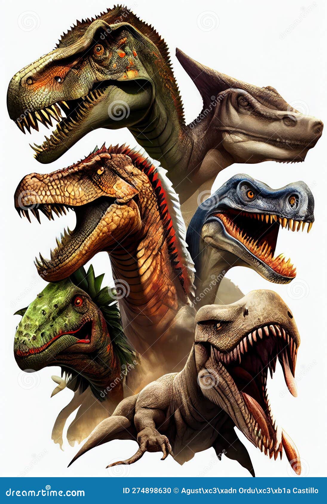 Poster with Various Types of Dinosaurs in One Set. Stock Illustration ...