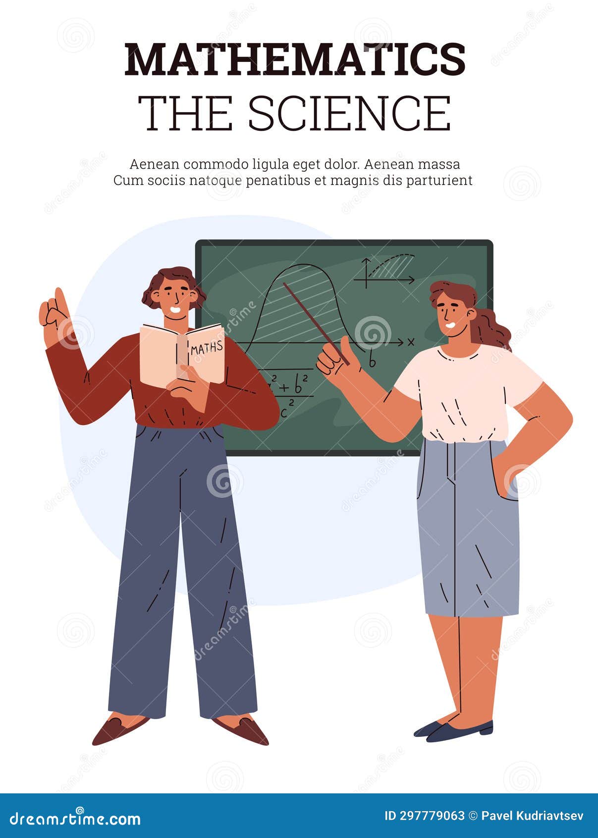 Poster or Vertical Banner about Mathematics Science Flat Style Stock ...