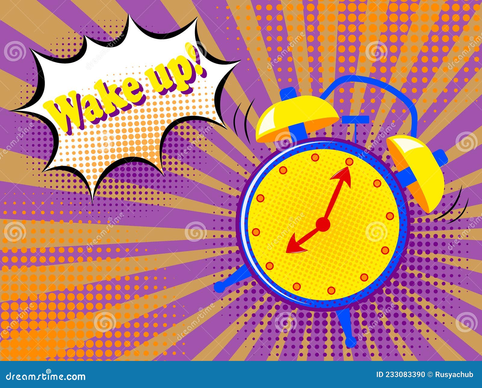 Poster wake up pop art stock vector. Illustration of time - 233083390