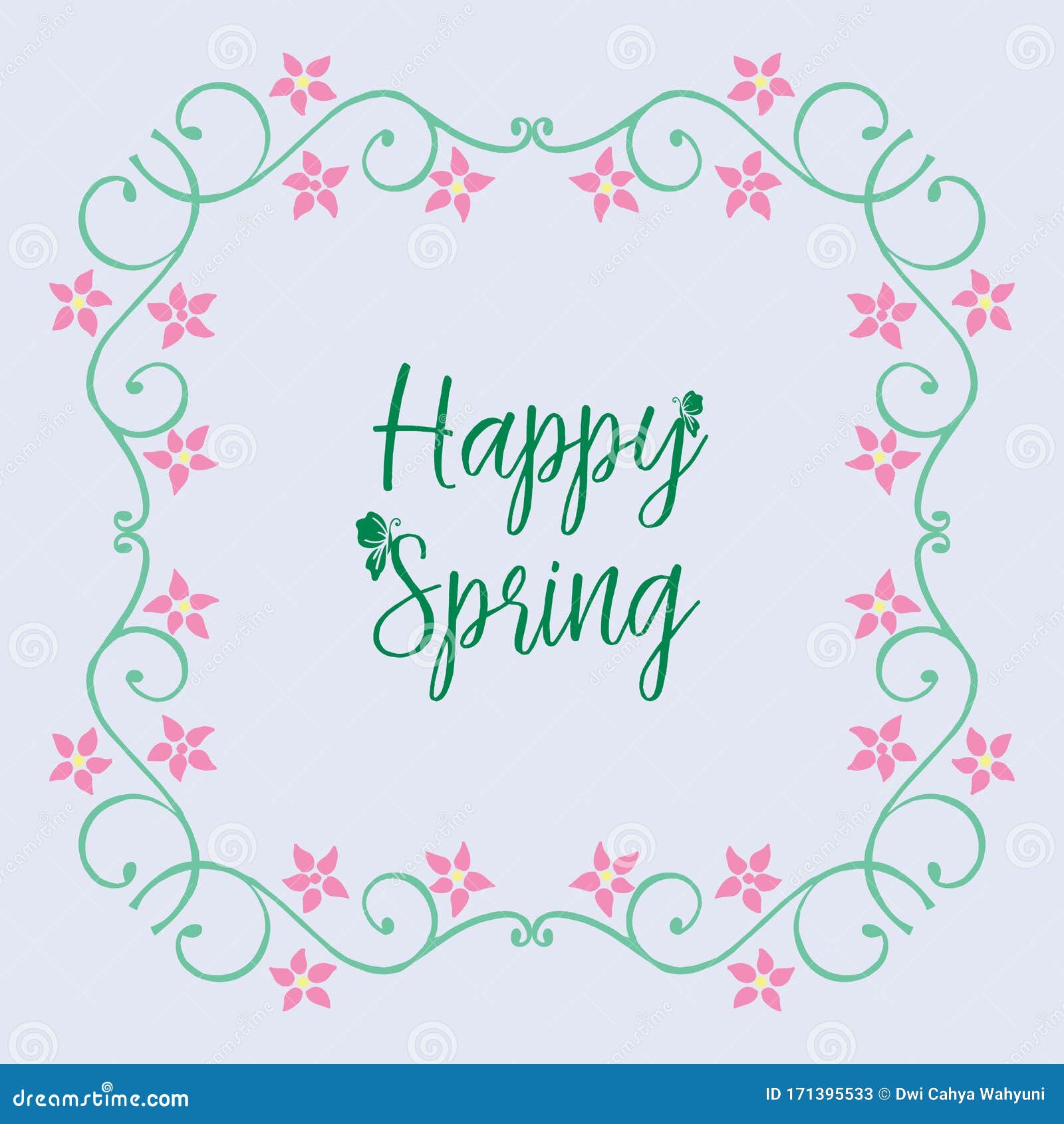 Poster Wallpapers Design for Happy Spring, with Antique Leaf and Flower ...