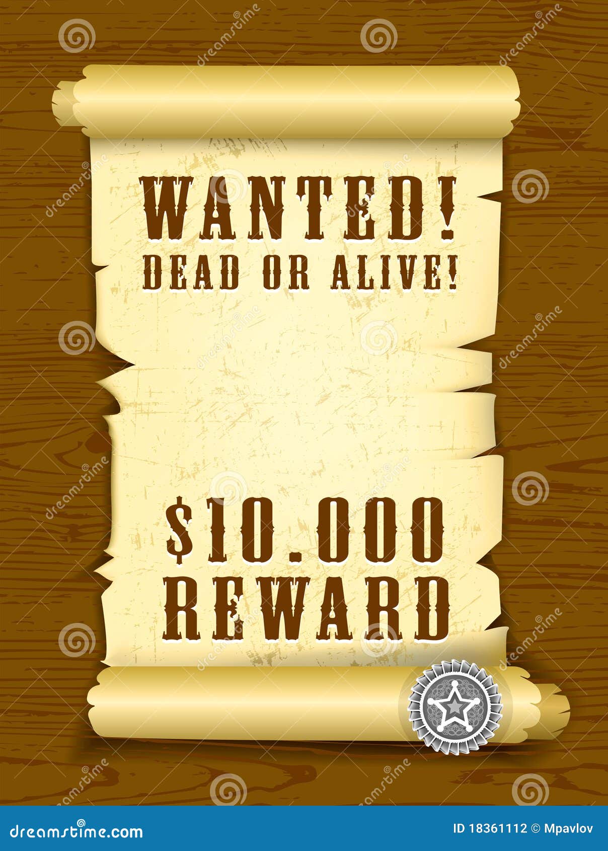 Wanted Dead Or Alive Poster With Grunge Textured Typography And Ripped ...