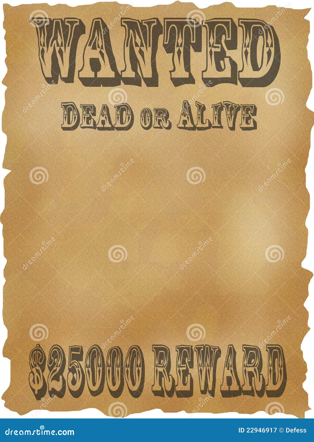 Poster Wanted Dead or Alive. Stock Illustration - Illustration of post ...