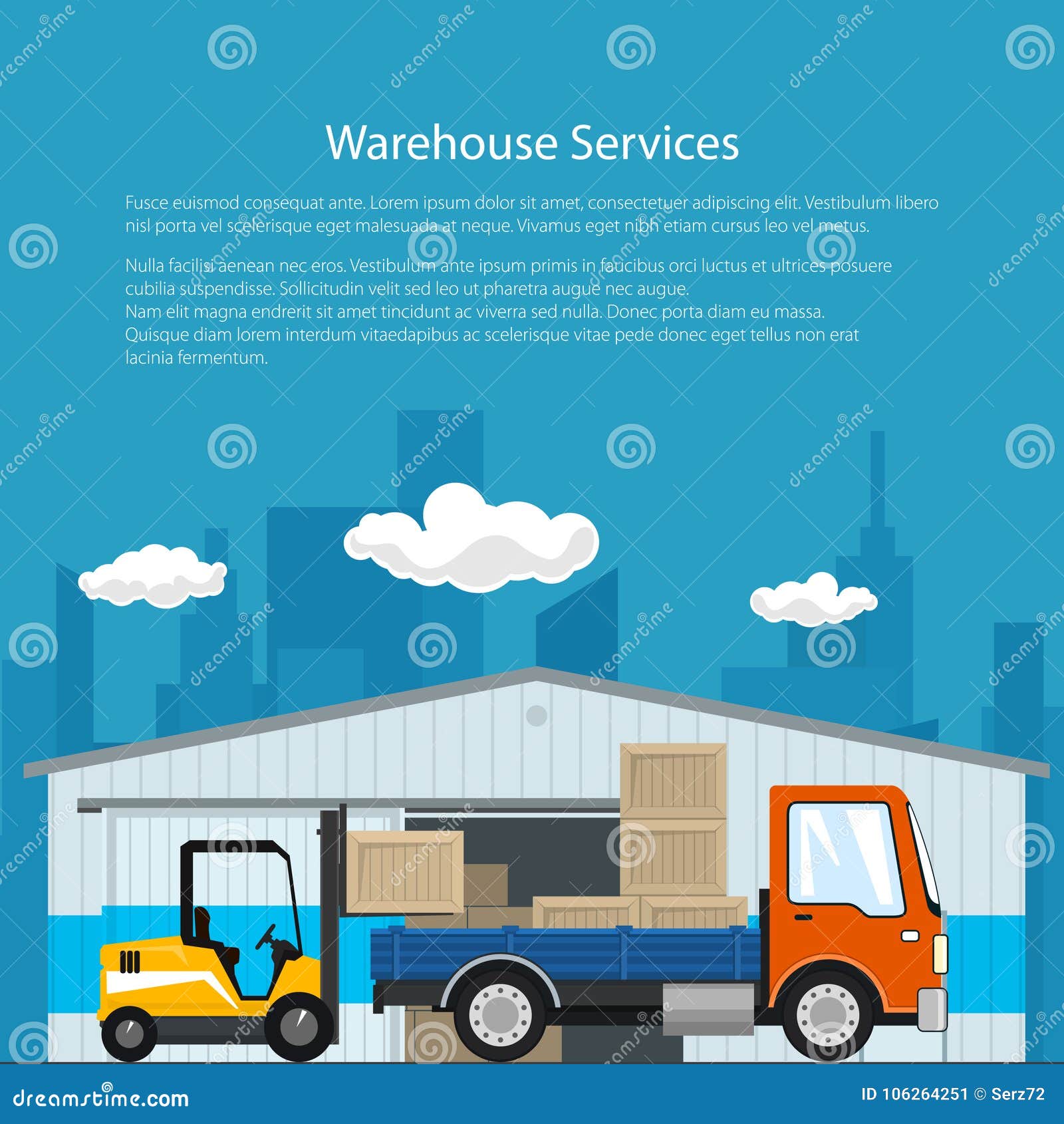 Poster of Warehouse and Delivery Services Stock Vector - Illustration ...
