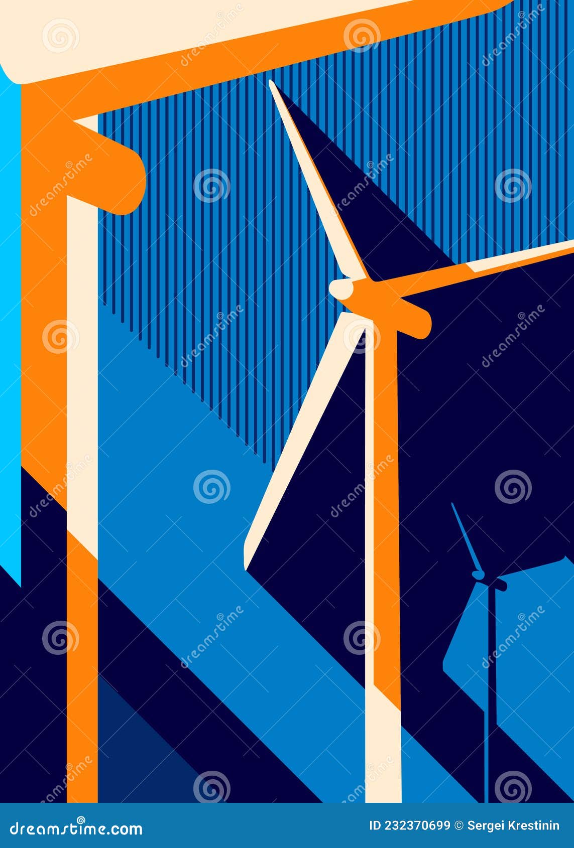 Poster with Wind Power Plant. Stock Vector - Illustration of creative ...