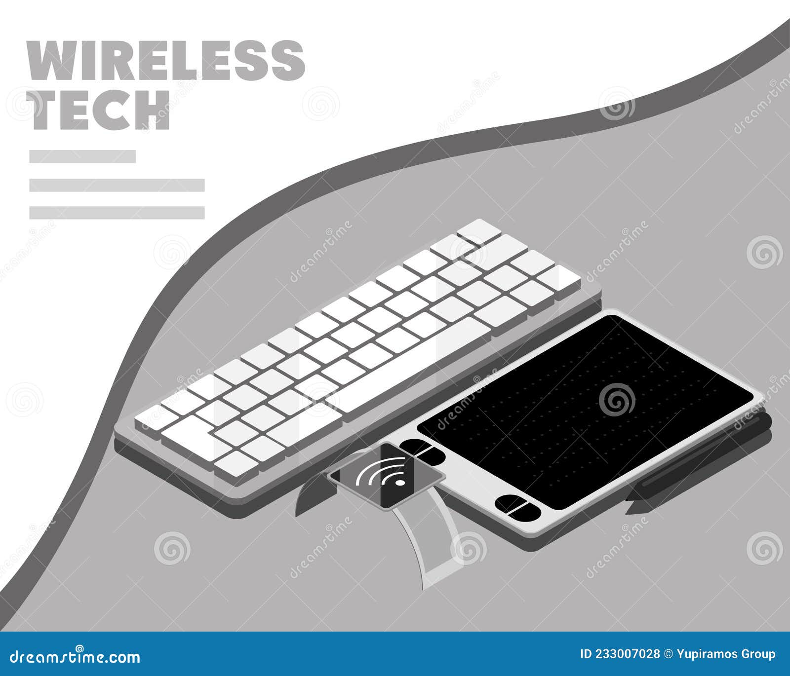 Wireless tech devices stock vector. Illustration of design - 233007028