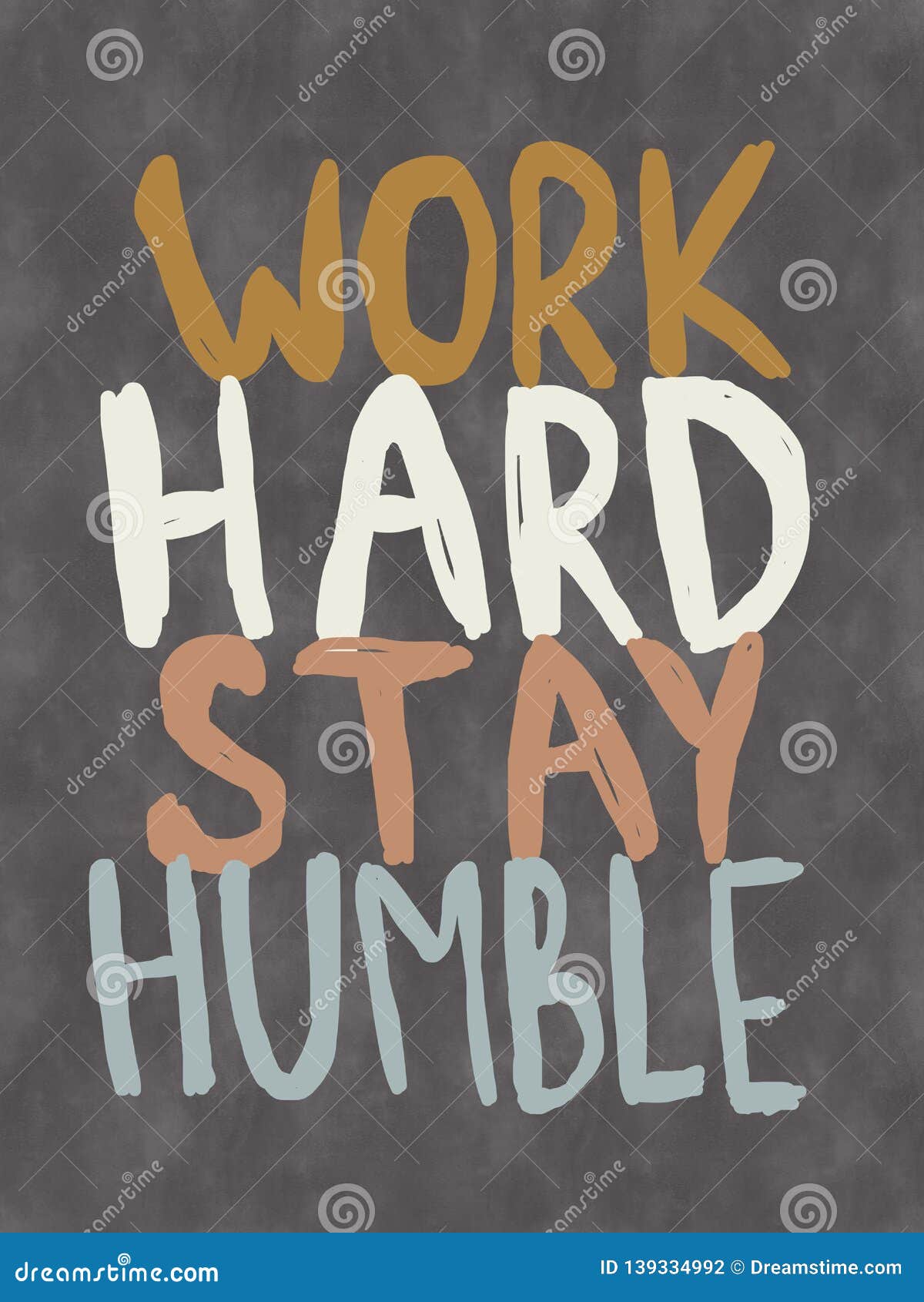 Poster Work Hard Stay Humble Stock Illustration - Illustration of ...