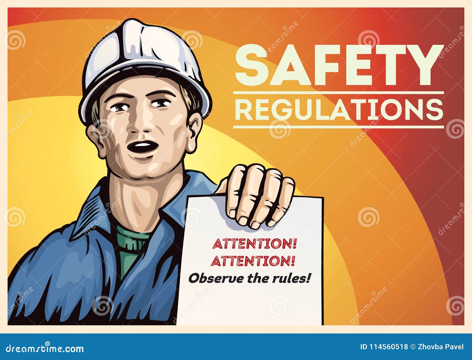Poster with Workers and a Leaflet with Instructions Stock Vector ...