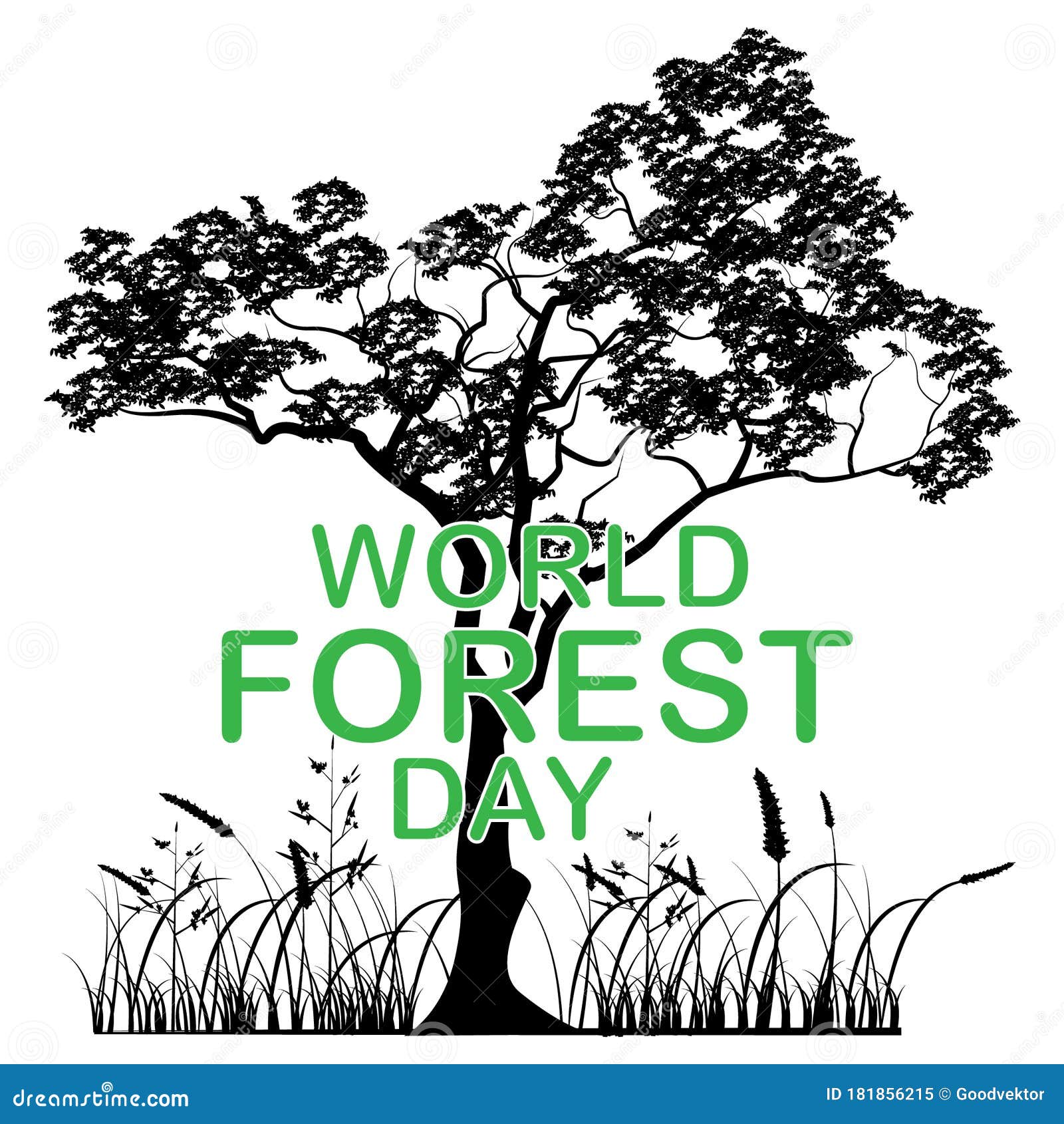 Poster World Forest Day Print Nature 21 March Stock Vector ...