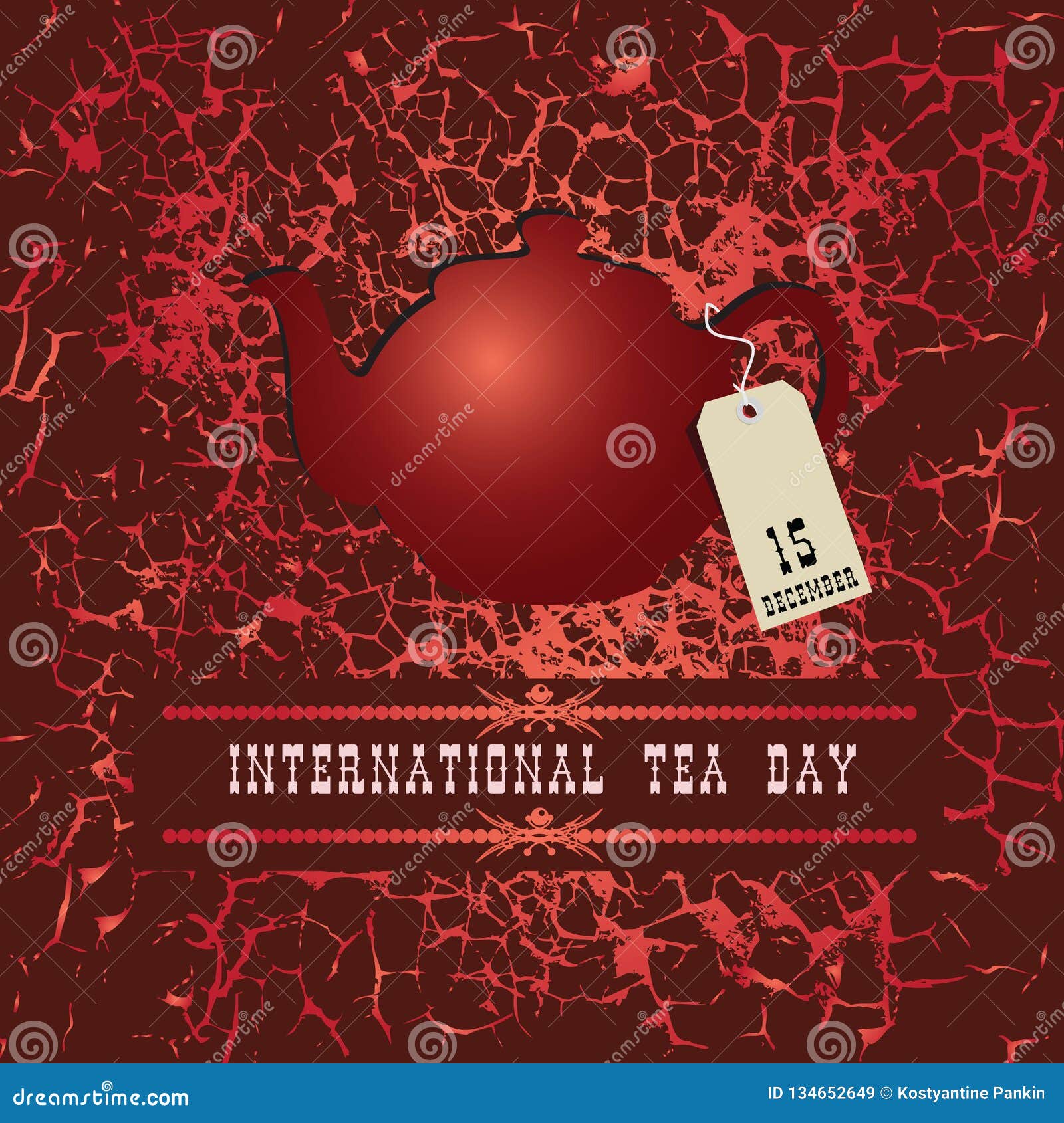 Poster World Tea Day stock vector. Illustration of december - 134652649