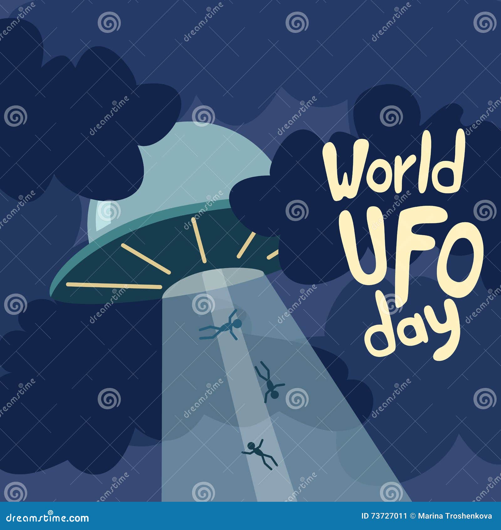 Poster for World UFO Day with Alien Spaceship. Stock Vector ...