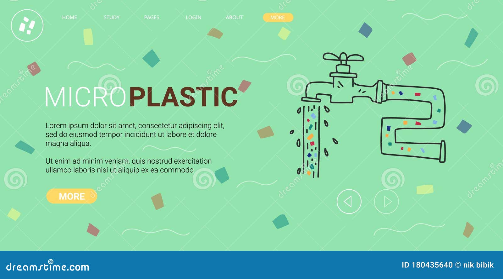 Micro Plastic Pollution Concept. Microplastic In Water. Vector ...