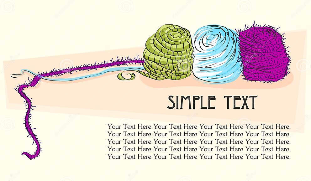 Poster with yarn stock vector. Illustration of violet - 21932271