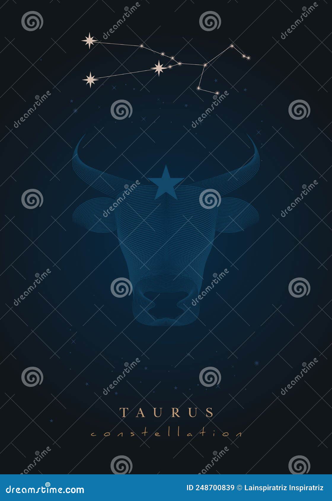 Poster Zodiac Sign And Constellation On Starry Cosmos Dark Background