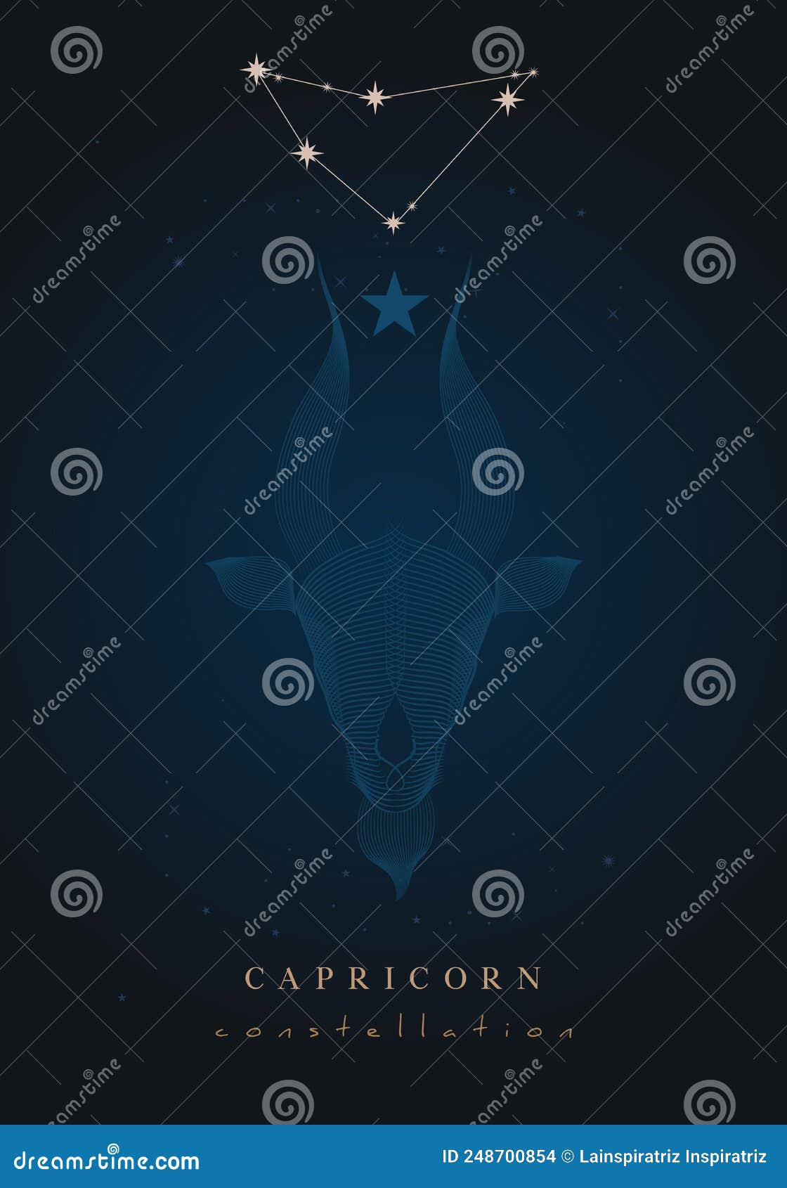 Poster Zodiac Sign And Constellation On Starry Cosmos Dark Background