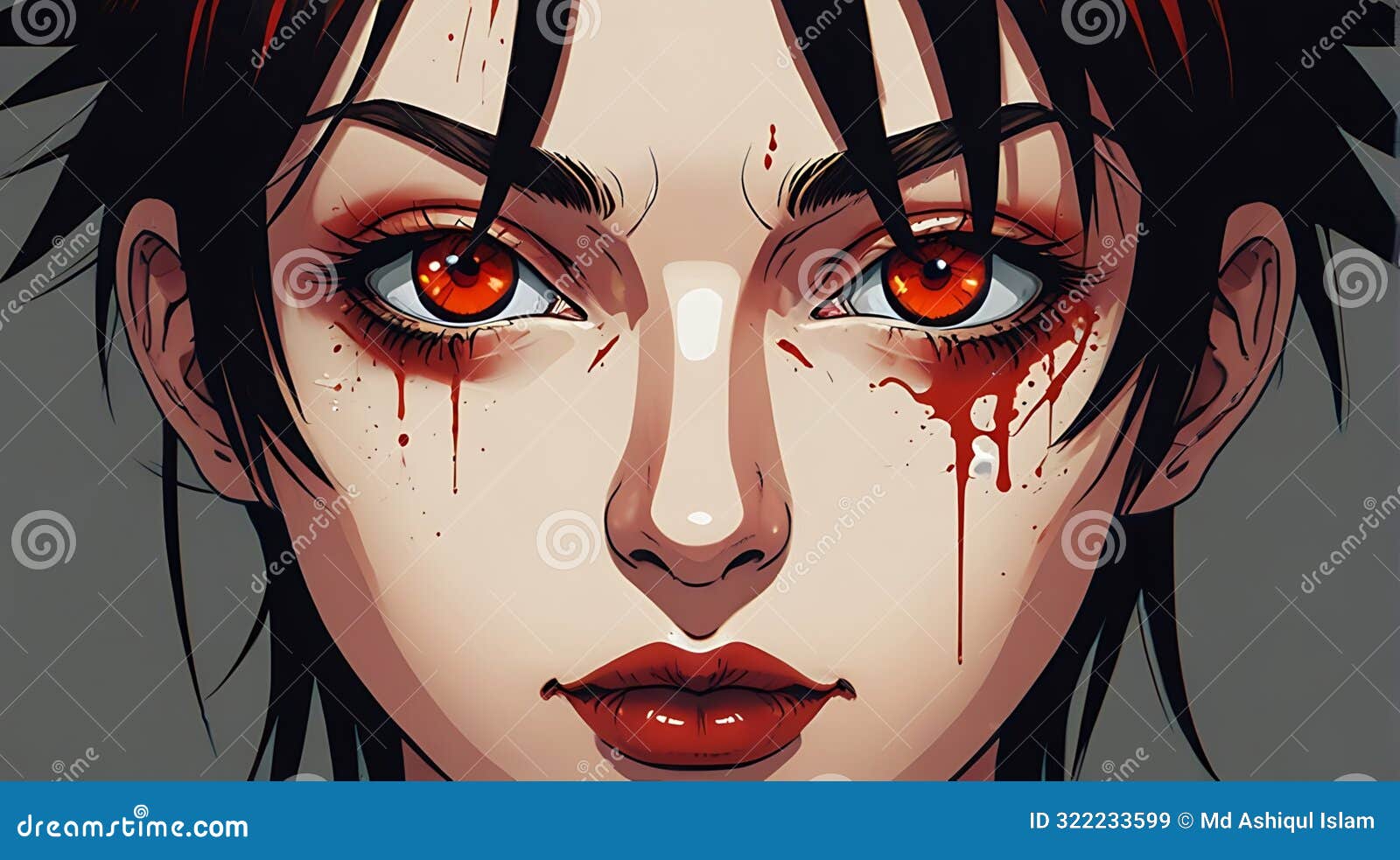 A Poster for a Zombie with Blood on the Face Stock Illustration ...