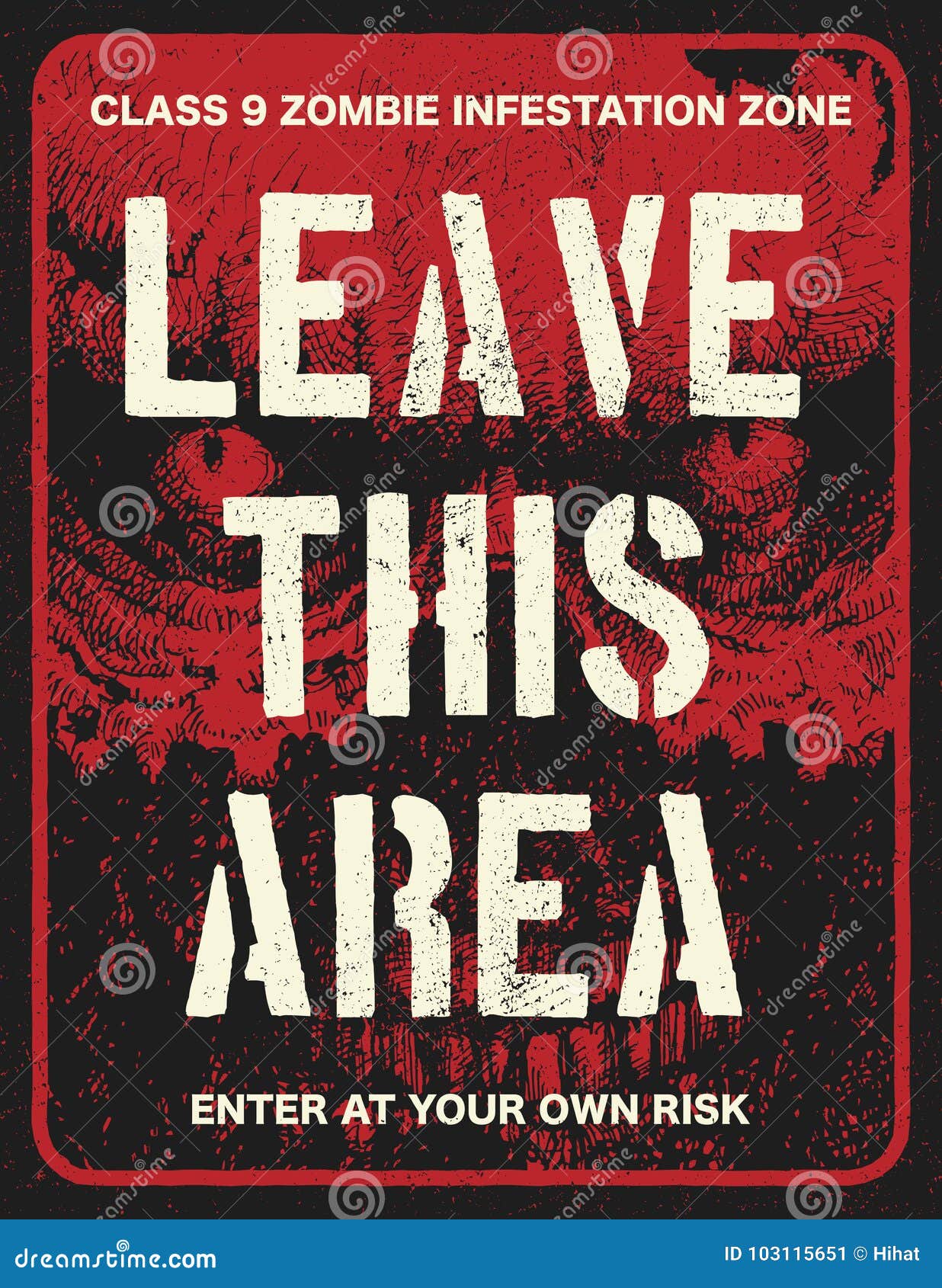 Poster Zombie Outbreak Sign Board Stock Vector - Illustration of ...