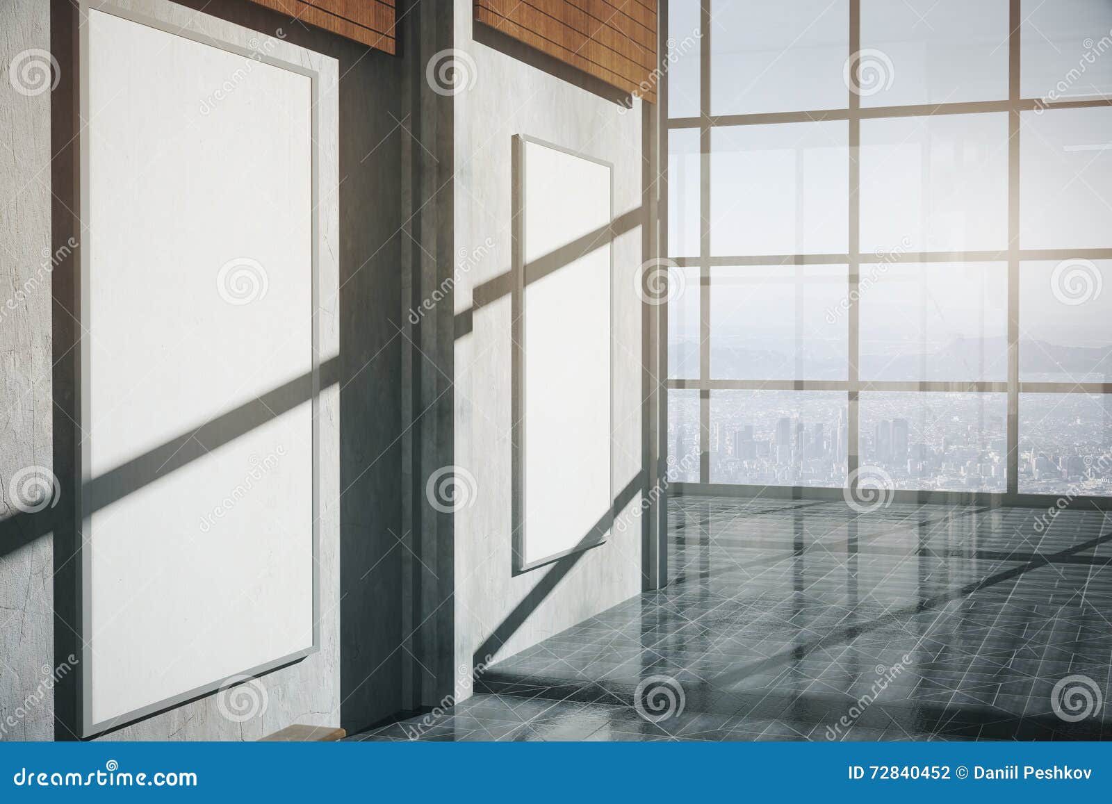 Posters in interior side stock illustration. Illustration of empty ...