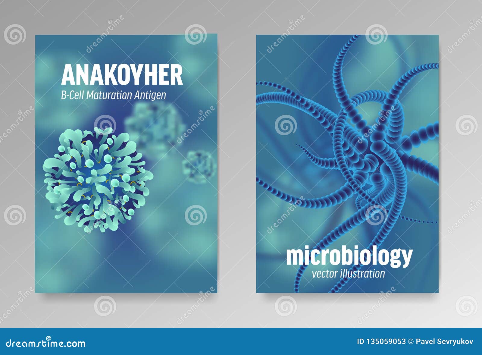 Posters about Microbiology and Viruses. 3d Microscopic Stock Vector ...