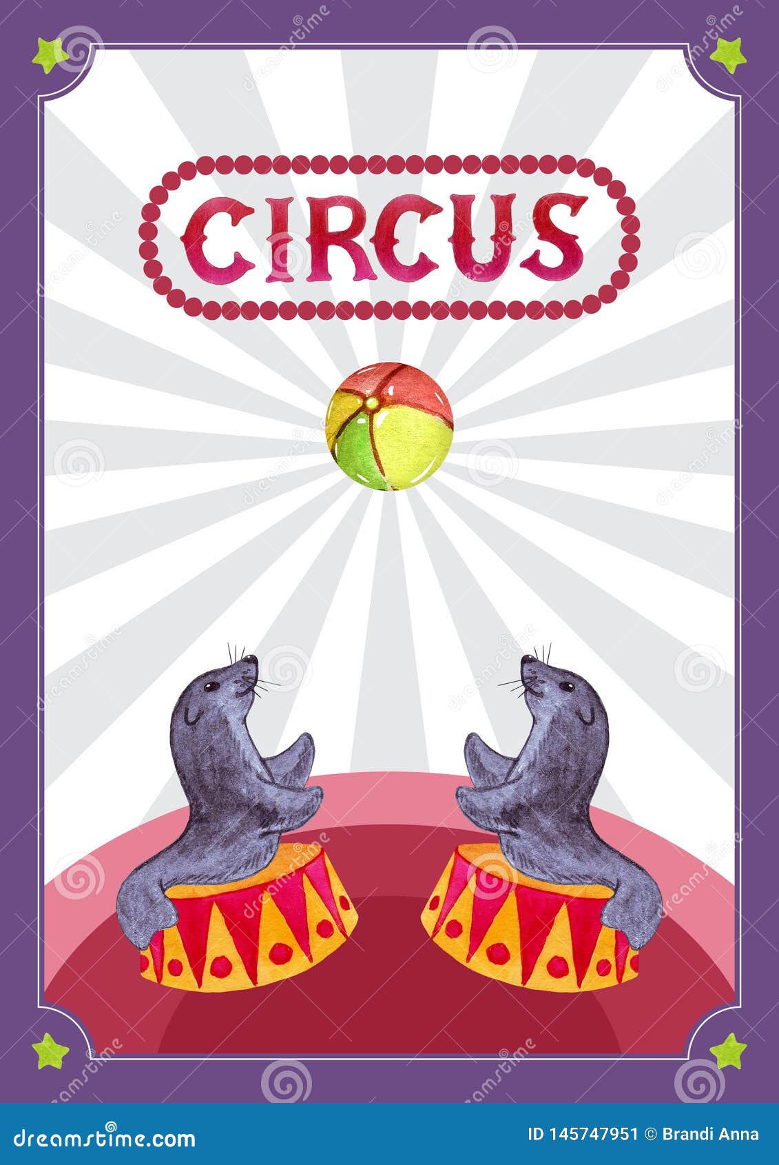 Template Design for Circus Poster. Stock Illustration - Illustration of ...