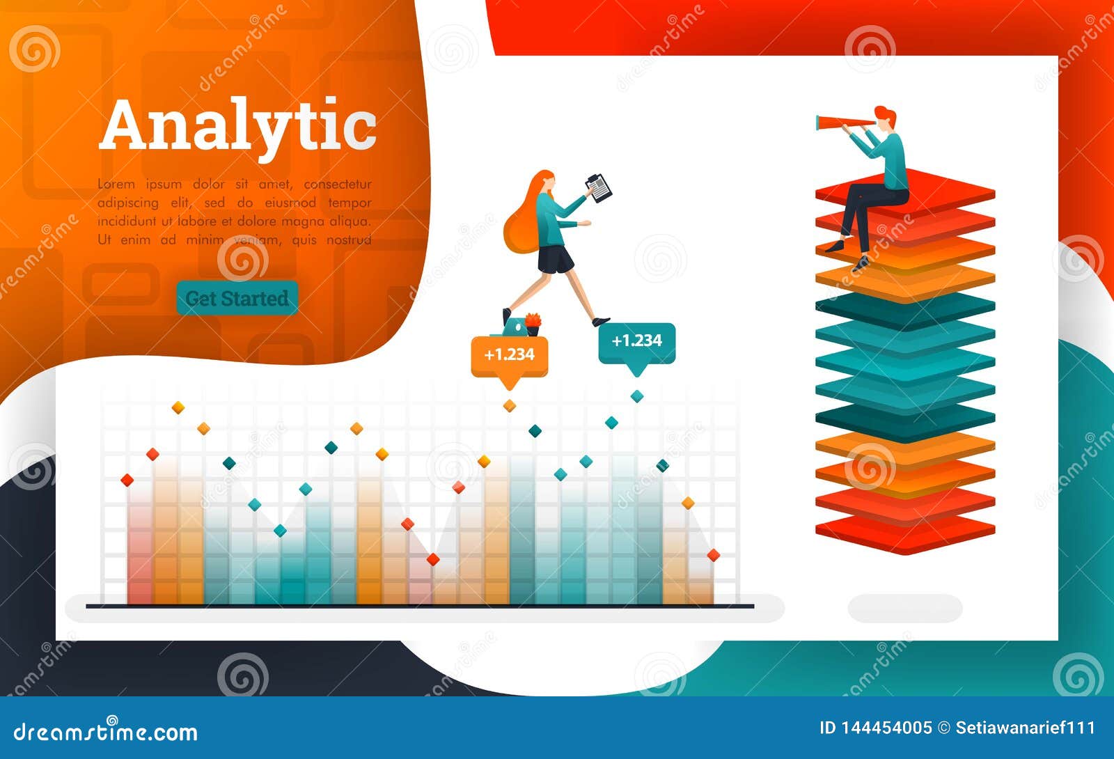Posters Or Web Pages For Analysis And Financial Purposes Cartoon Vector ...