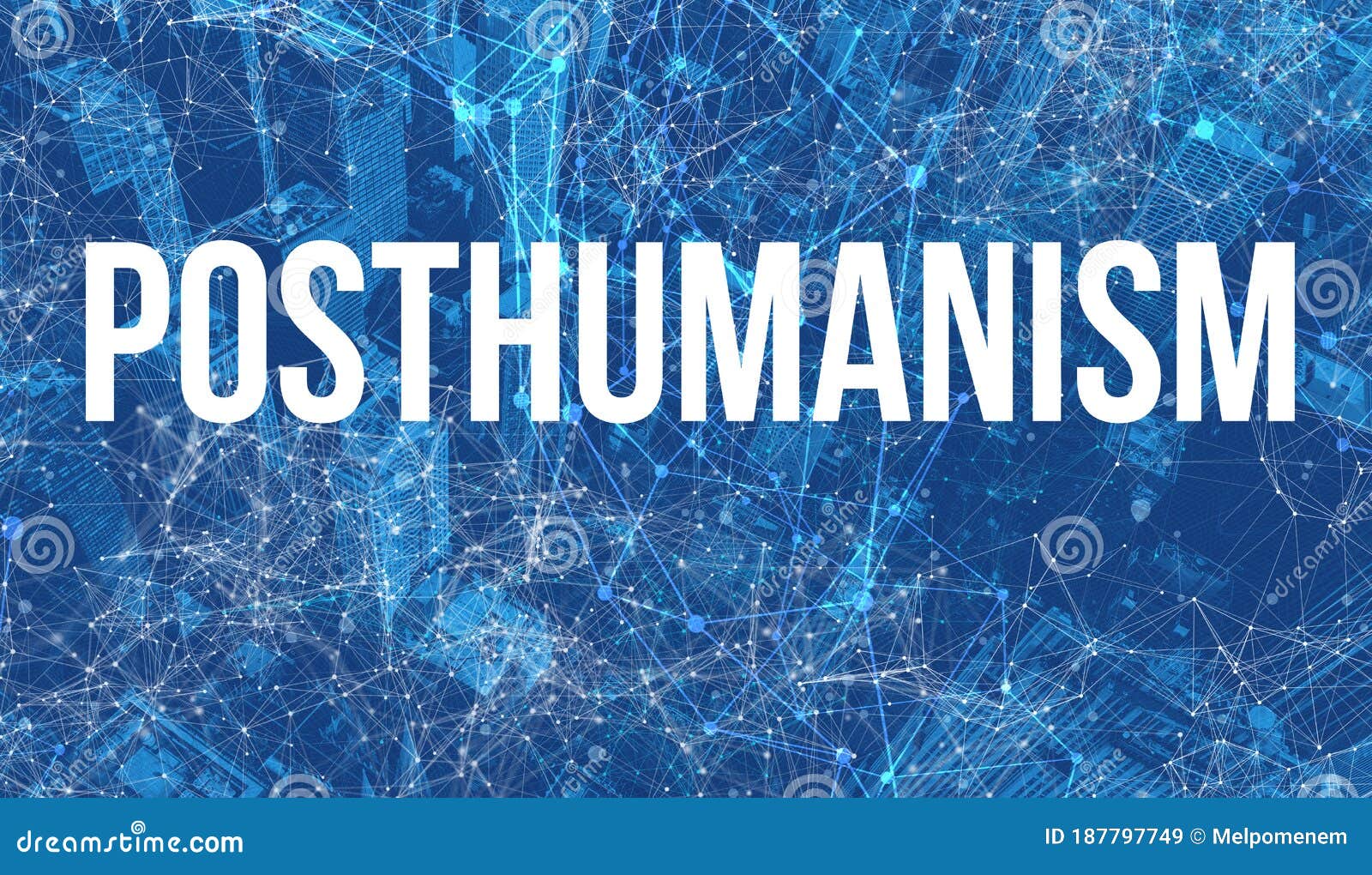 Posthumanism Theme with Abstract Cityscape Stock Image - Image of ...