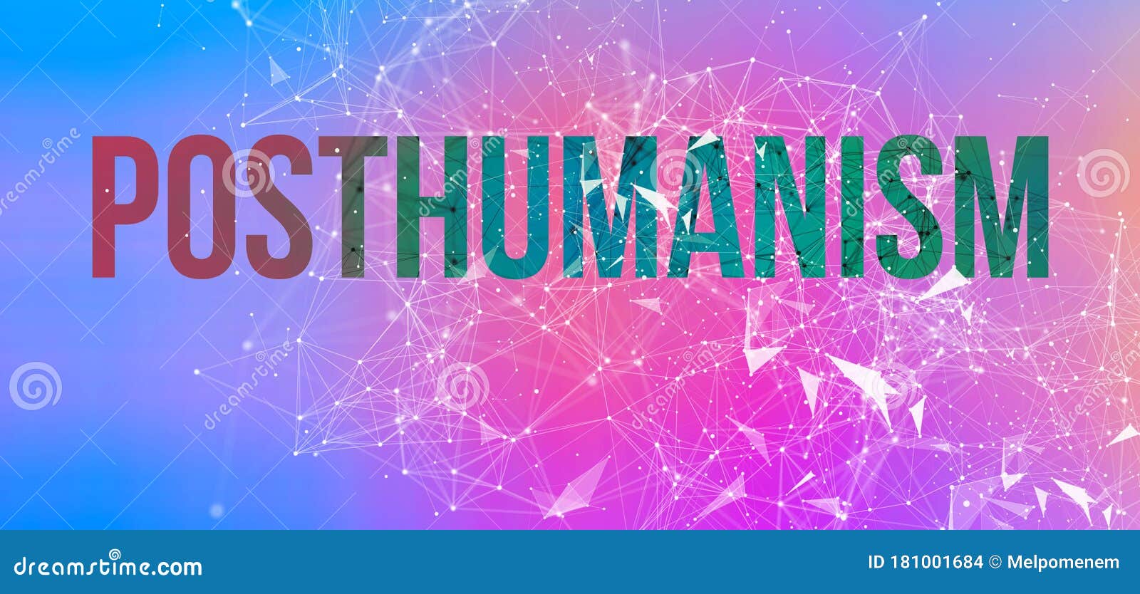 Posthumanism Theme with Abstract Network Lines Stock Photo - Image of ...
