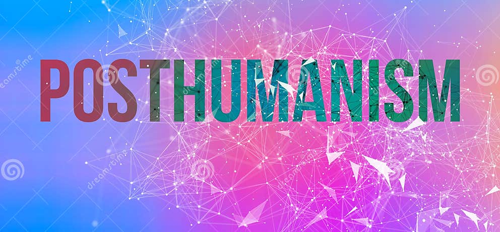 Posthumanism Theme with Abstract Network Lines Stock Photo - Image of ...