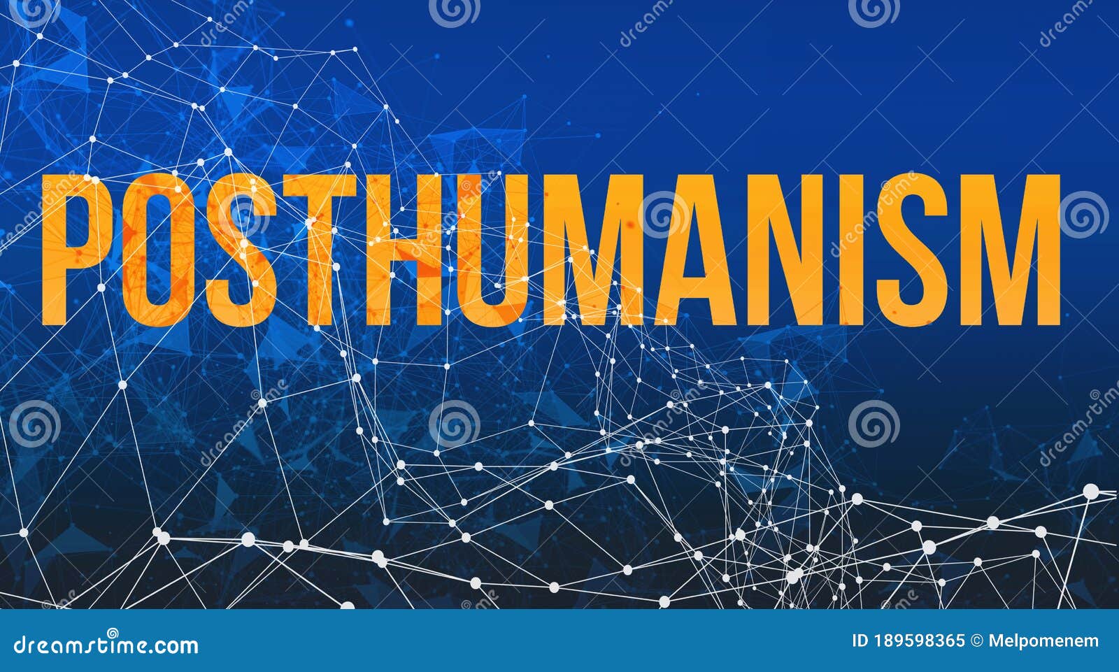 Posthumanism Theme with Abstract Network Lines Stock Illustration ...
