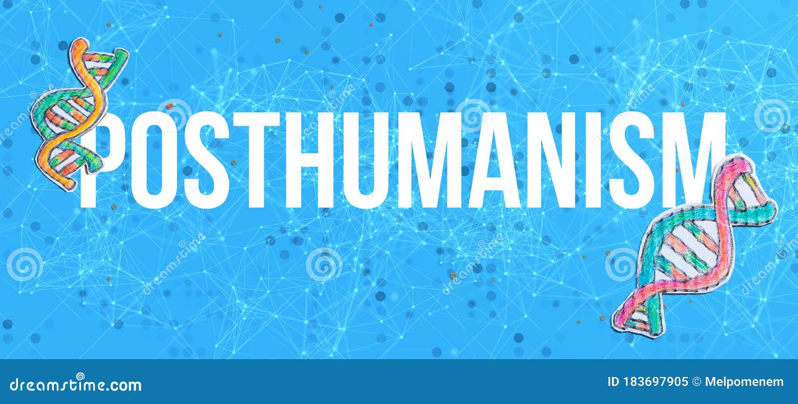 Posthumanism Theme with DNA and Abstract Lines Stock Image - Image of ...