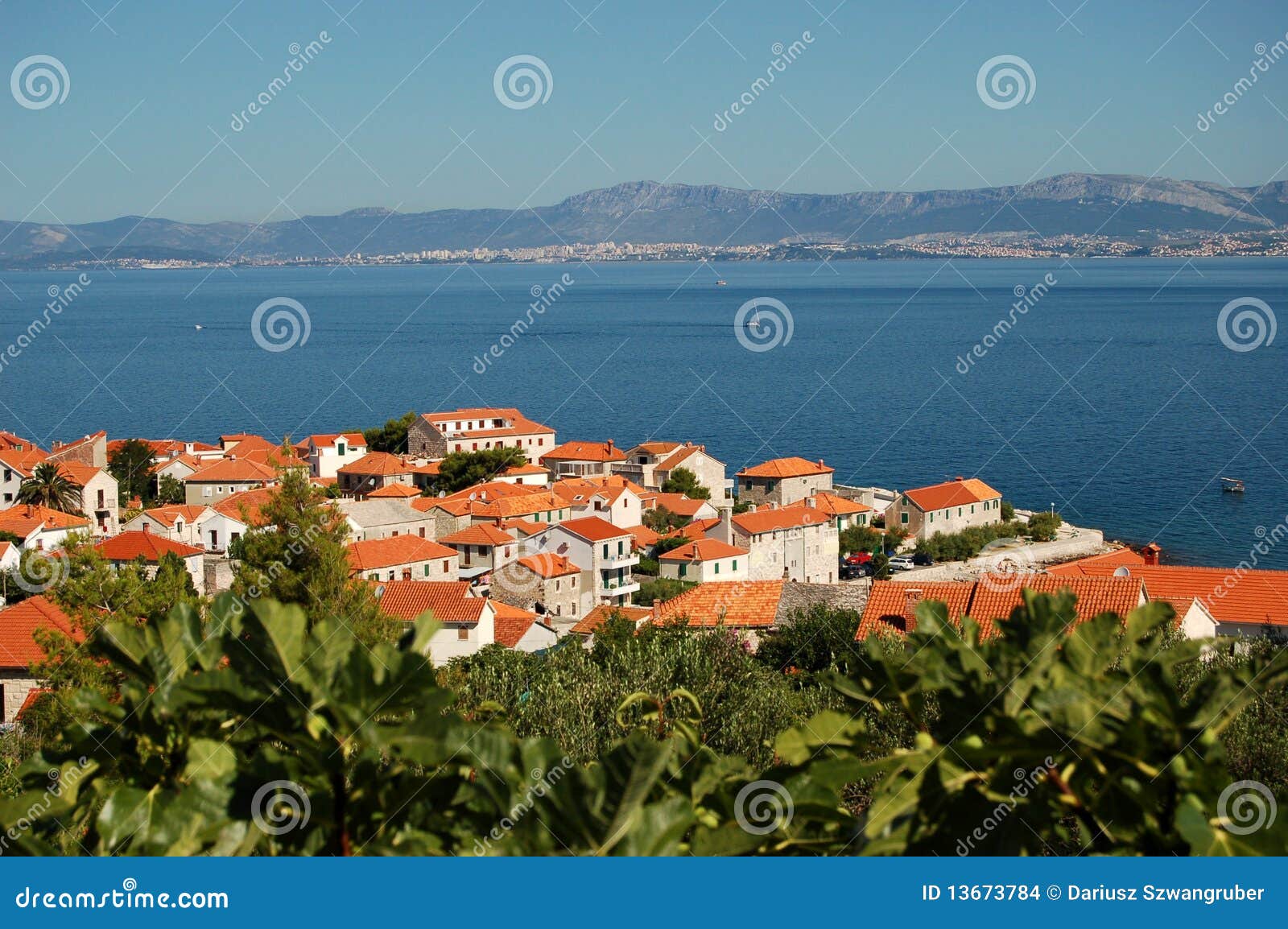 Picturesque Scen of Village of Postira on Brac Isl Stock Photo - Image ...