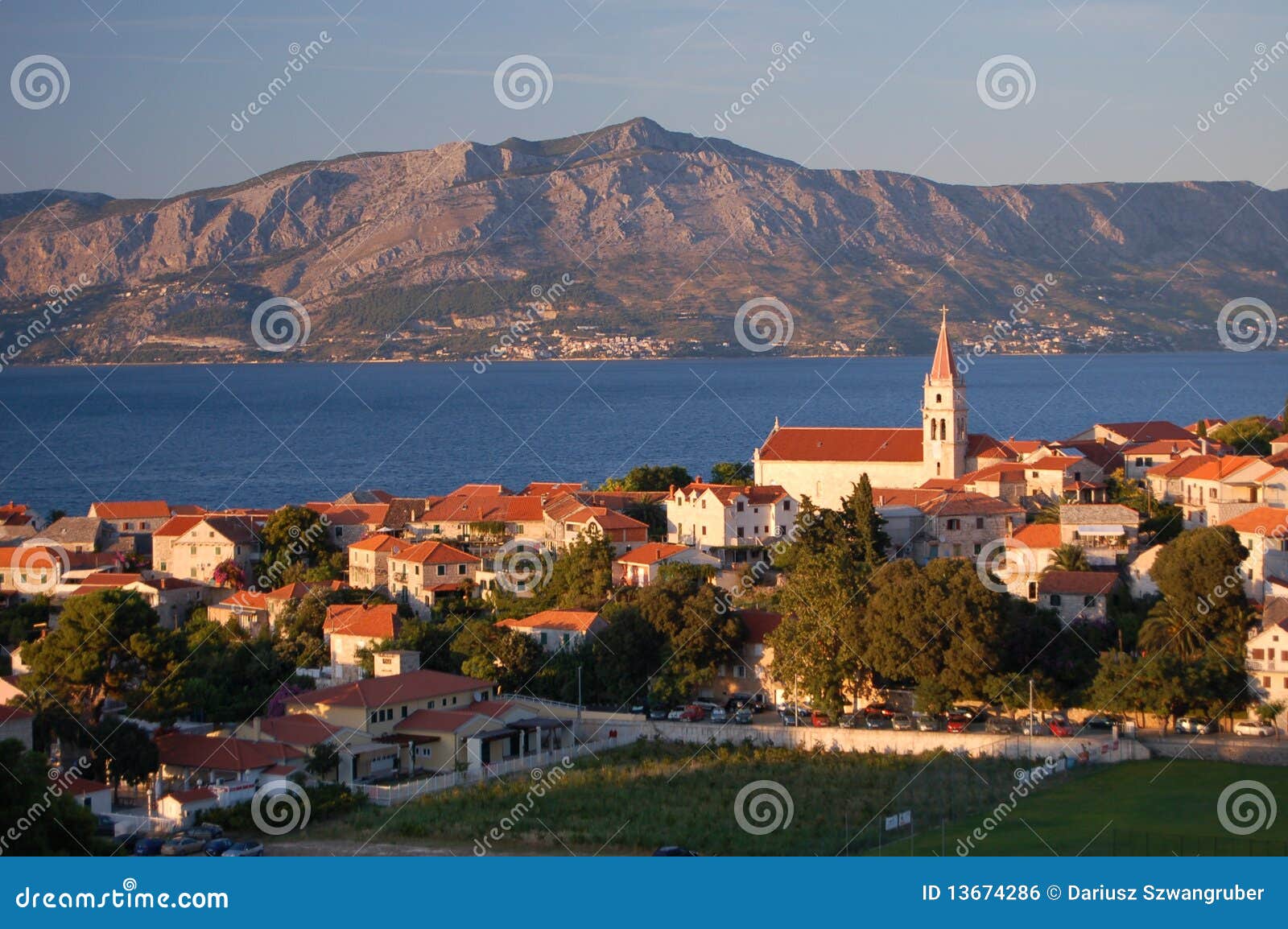 Picturesque Scene of Village Postira on Brac Islan Stock Photo - Image ...