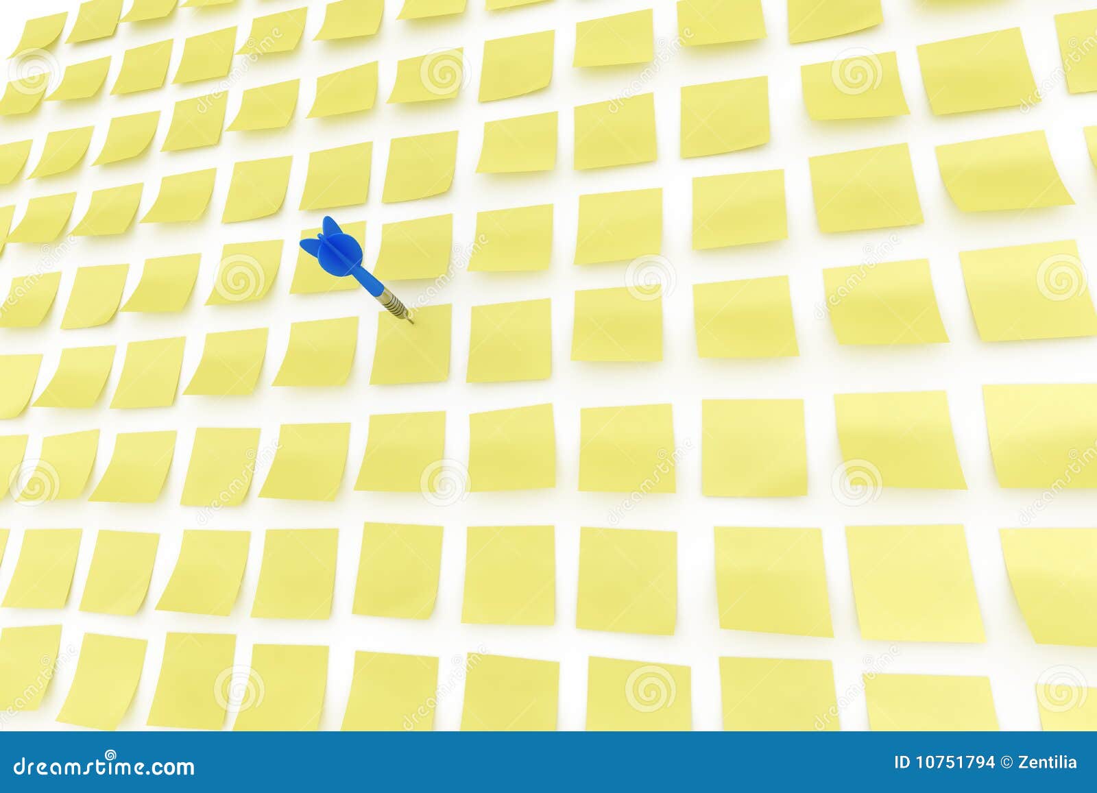 Postit Notes with Dart Arrow Stock Illustration - Illustration of ...
