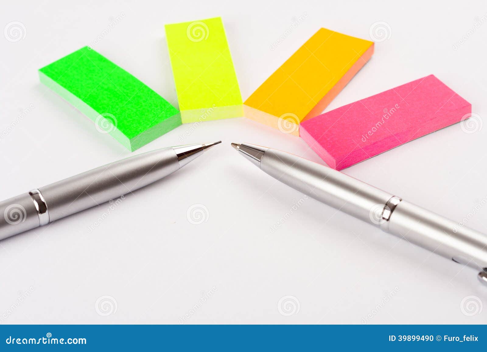 Postit and pens stock photo. Image of pencil, equipment - 39899490