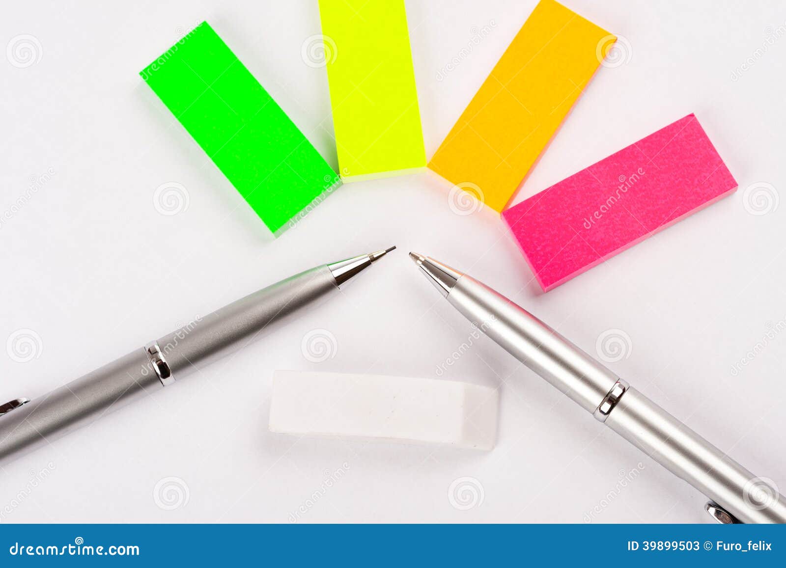 Postit and pens stock image. Image of scrapbook, notice - 39899503